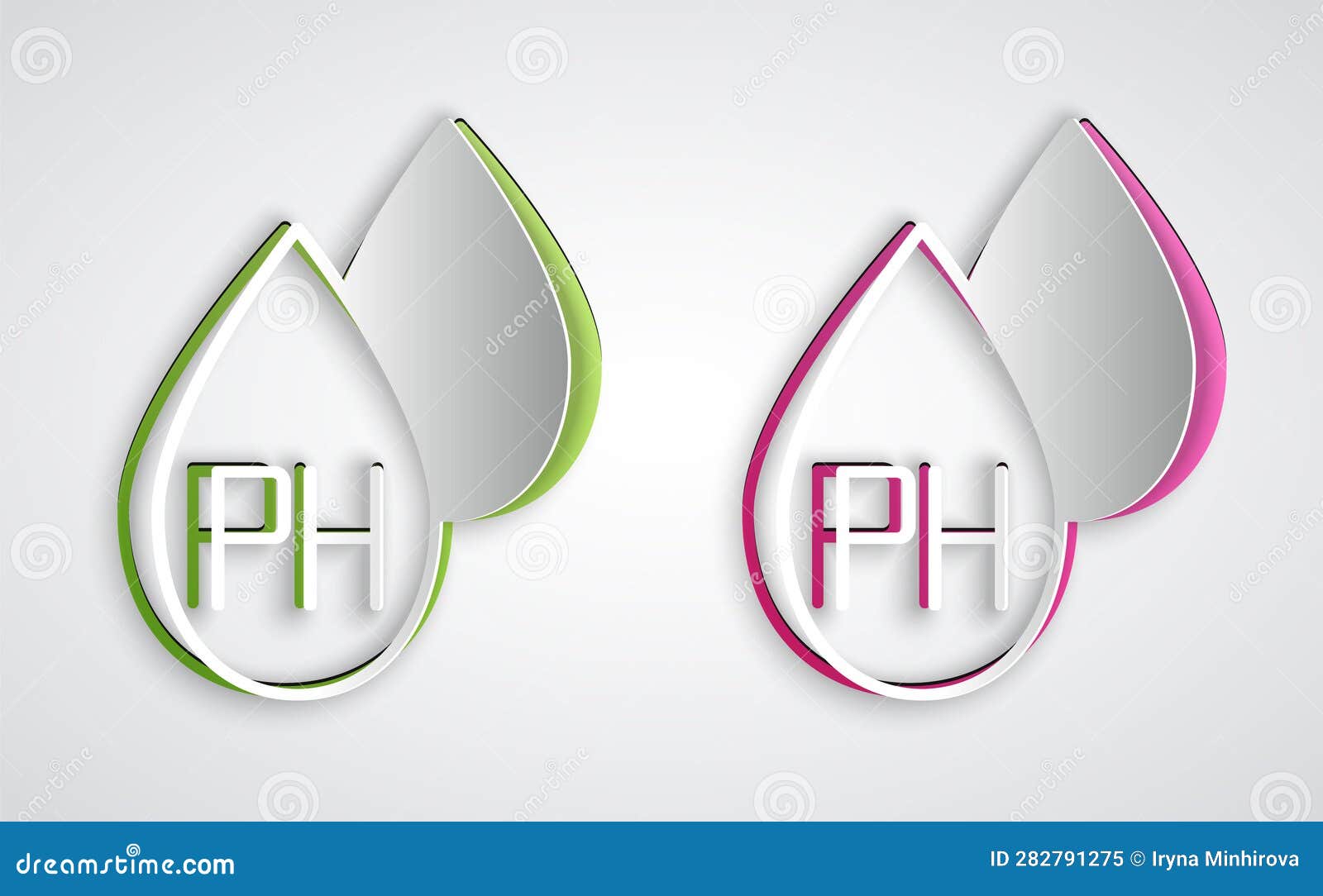 Paper Cut Water Drop Icon Isolated on Grey Background. Paper Art Style ...