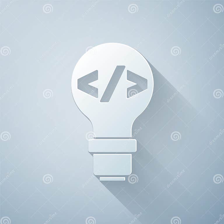 Paper Cut Web Design and Front End Development Icon Isolated on Grey ...