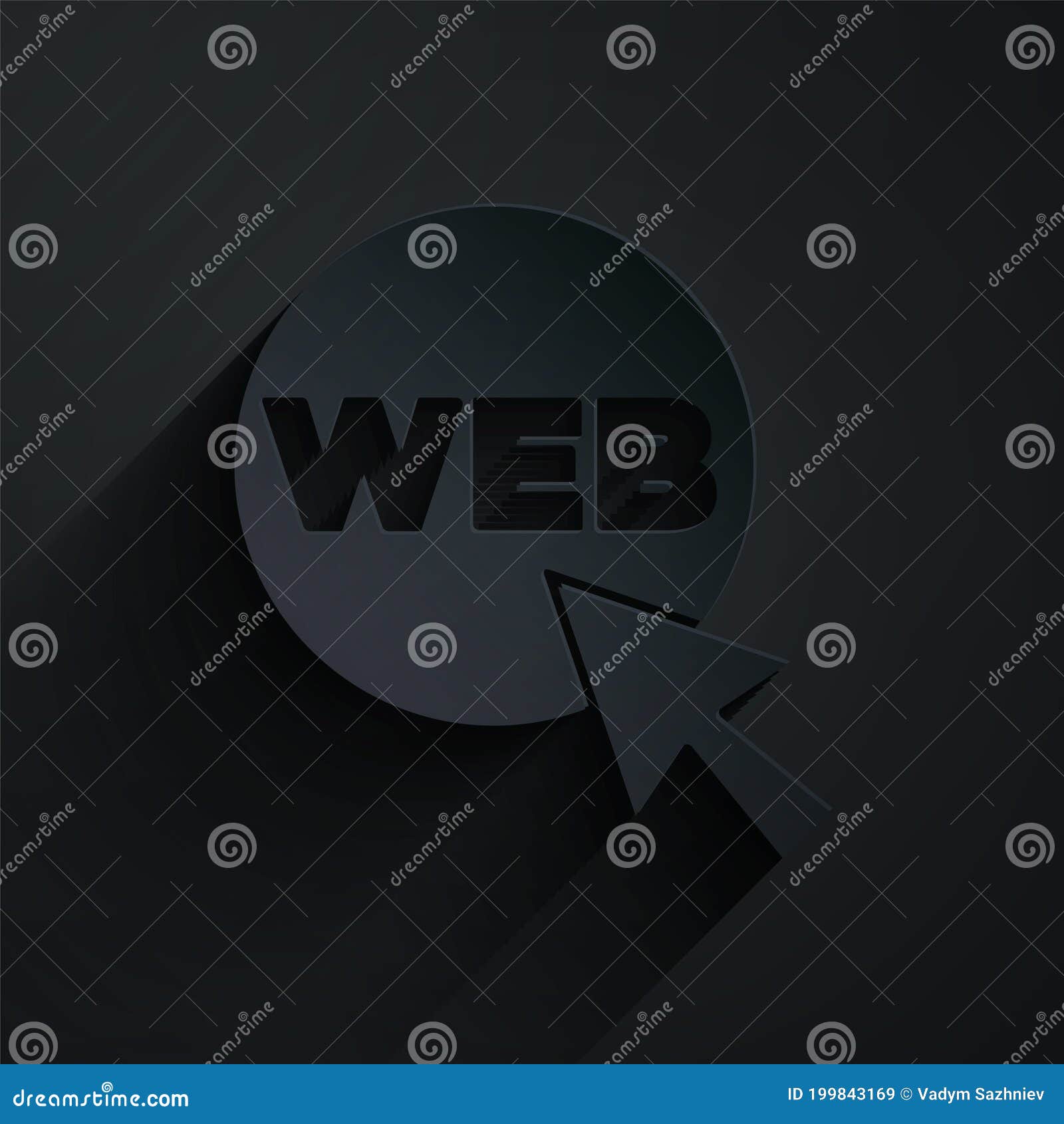 Paper Cut Web and Graphic Design Icon Isolated on Black Background ...