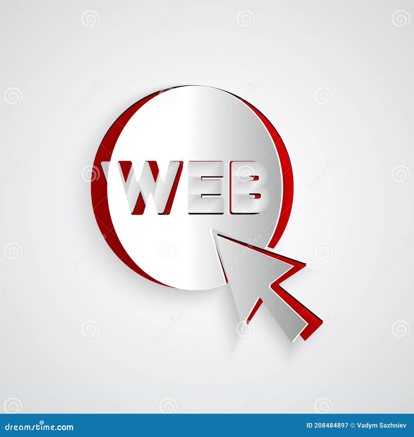 Paper Cut Web and Graphic Design Icon Isolated on Grey Background ...