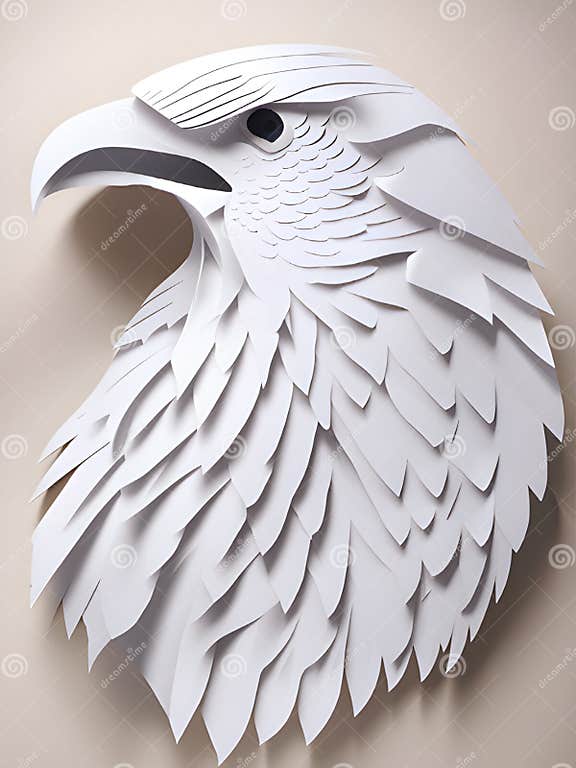 Paper Cut White Eagle, Illustration, Ai Generated Stock Illustration ...