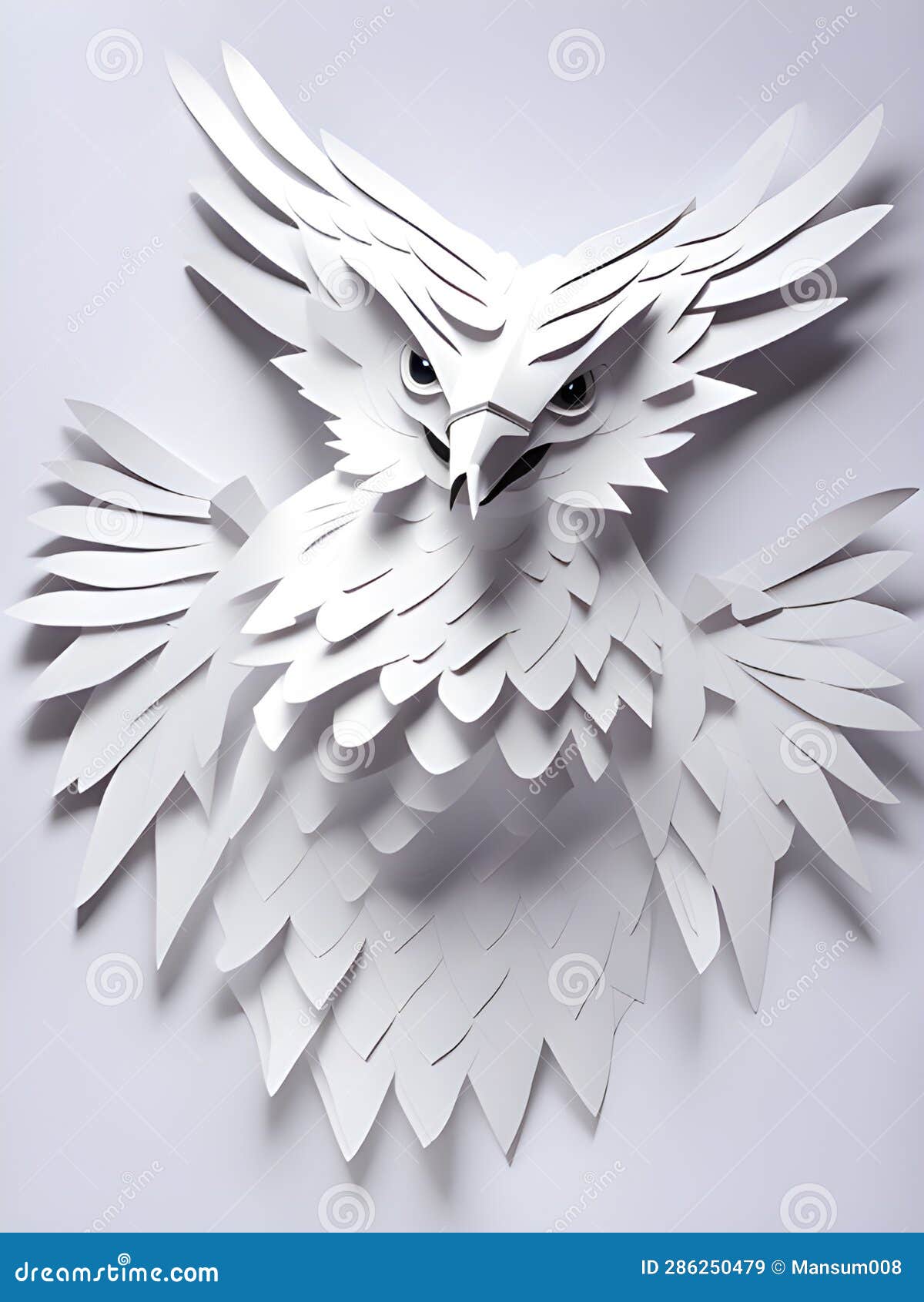 Paper Cut White Eagle, Illustration, Ai Generated Stock Illustration ...