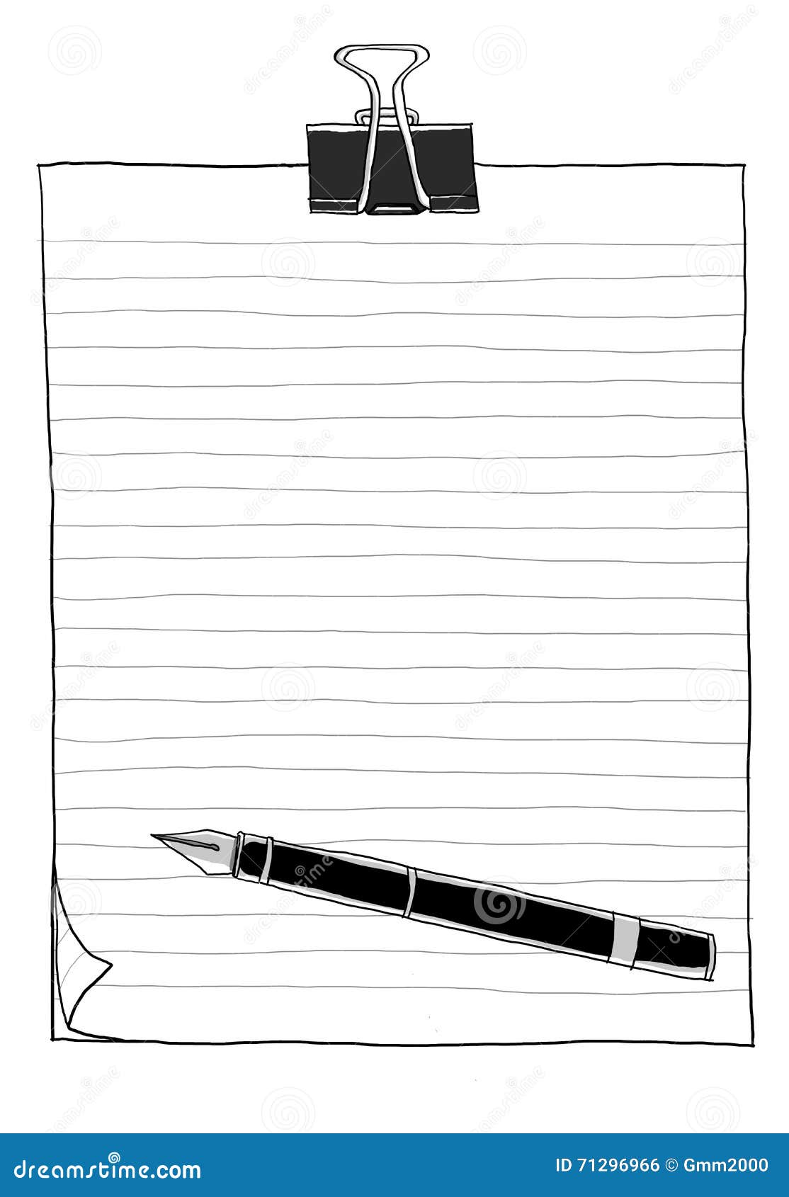 Paper Cute Line Art Hand Drawn Illustration. Stock Illustration ...