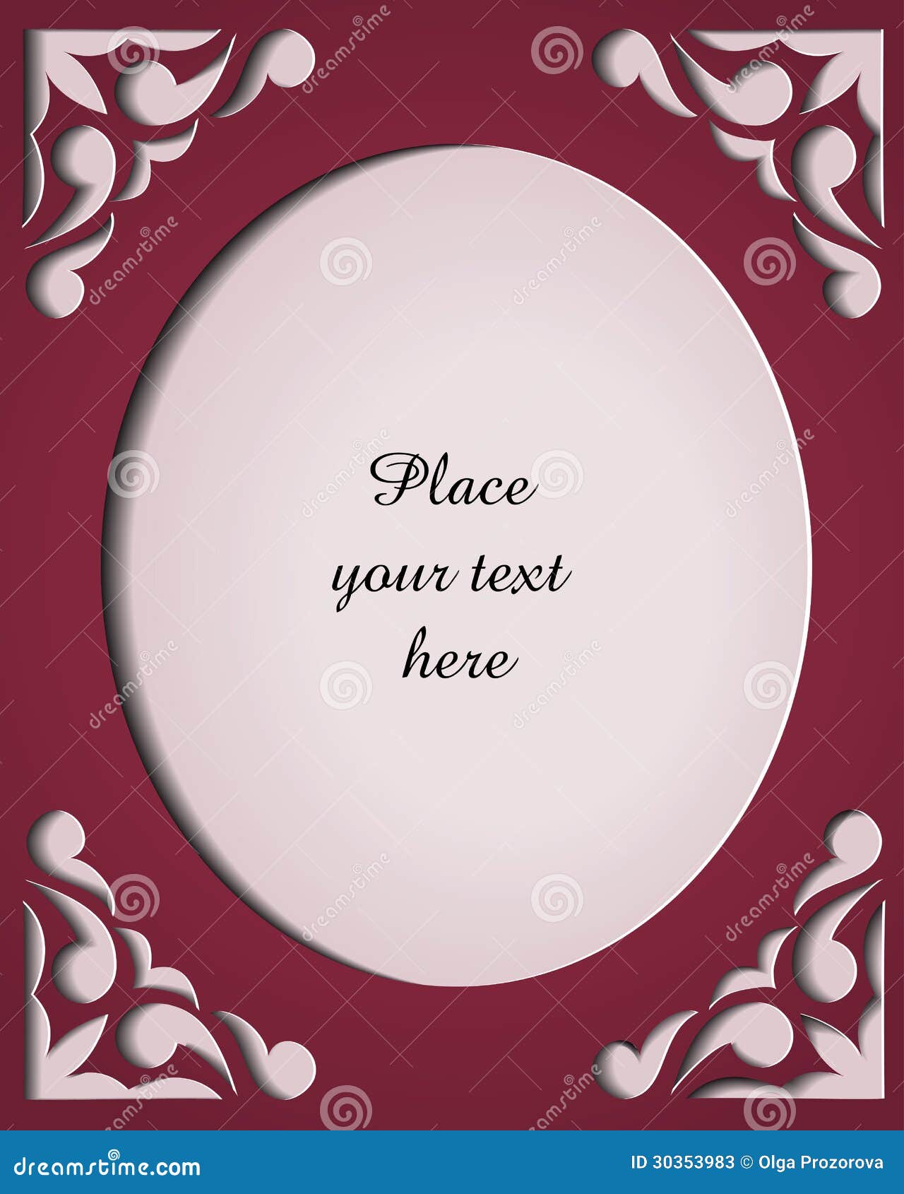 Paper Cutout Card. Template Frame Design. Stock Vector - Illustration ...