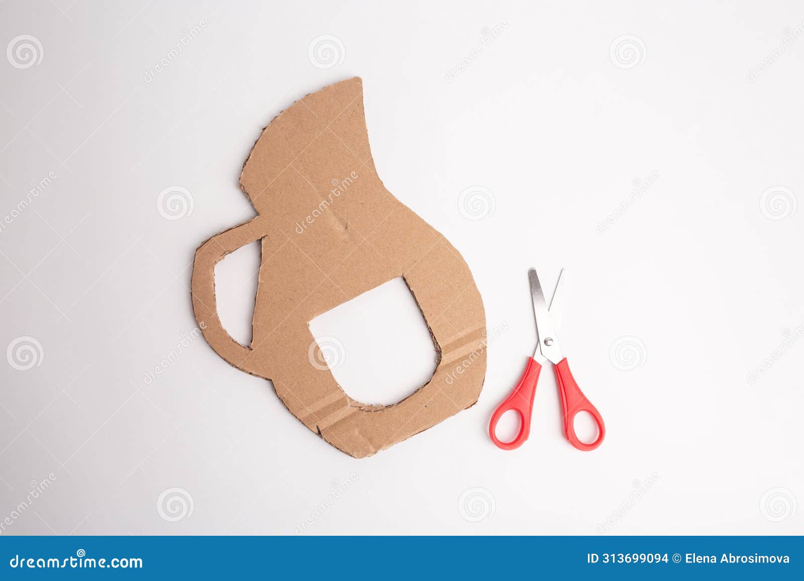 Paper Cutout of Pitcher with Scissors, Cardboard Crafting Materials for ...