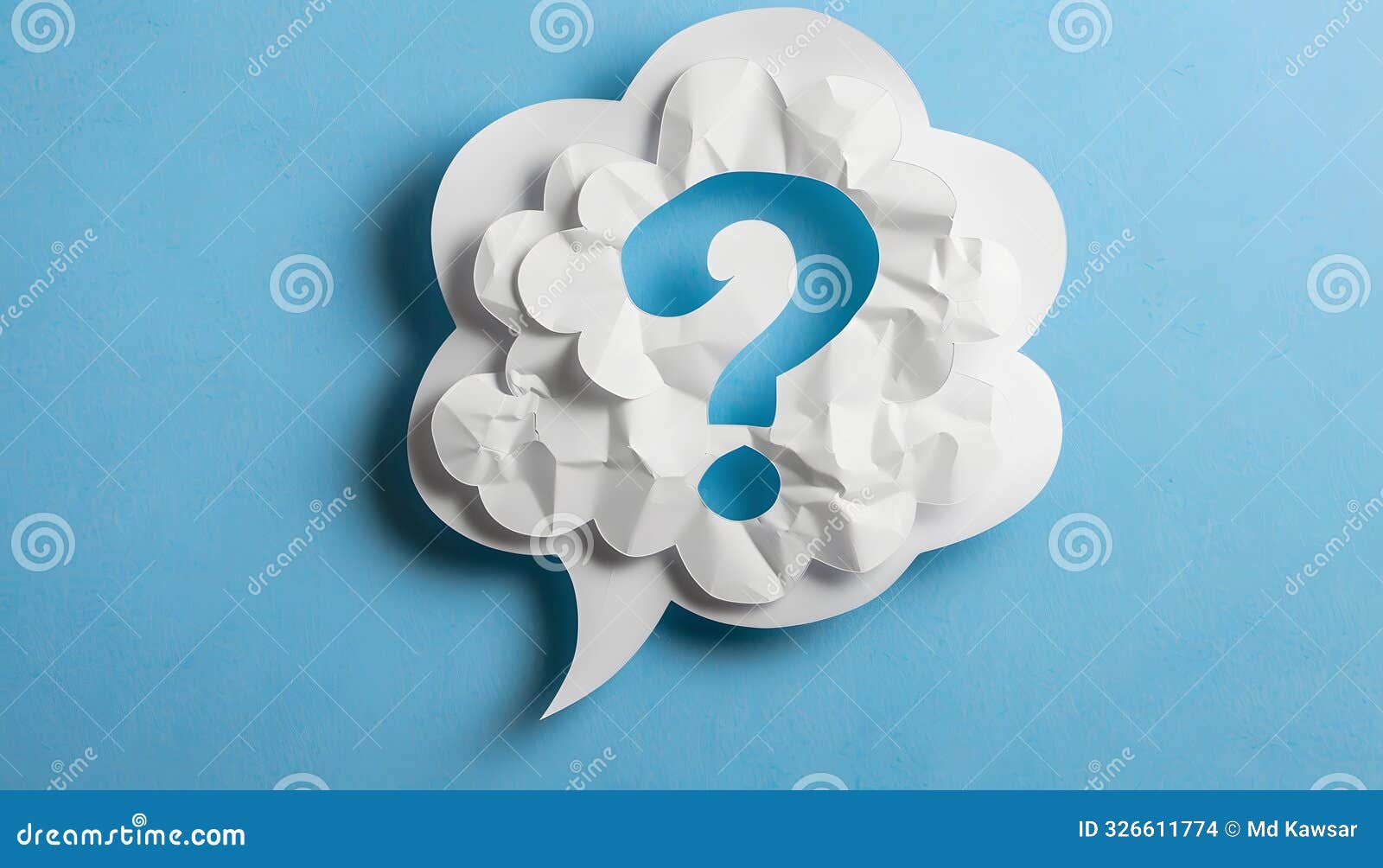 Paper Cutout Question Mark Speech Bubble Stock Illustration ...
