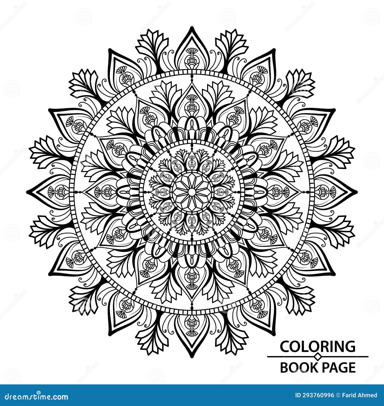 Paper Cutting Mandala Coloring Book Page for Kids Stock Vector ...