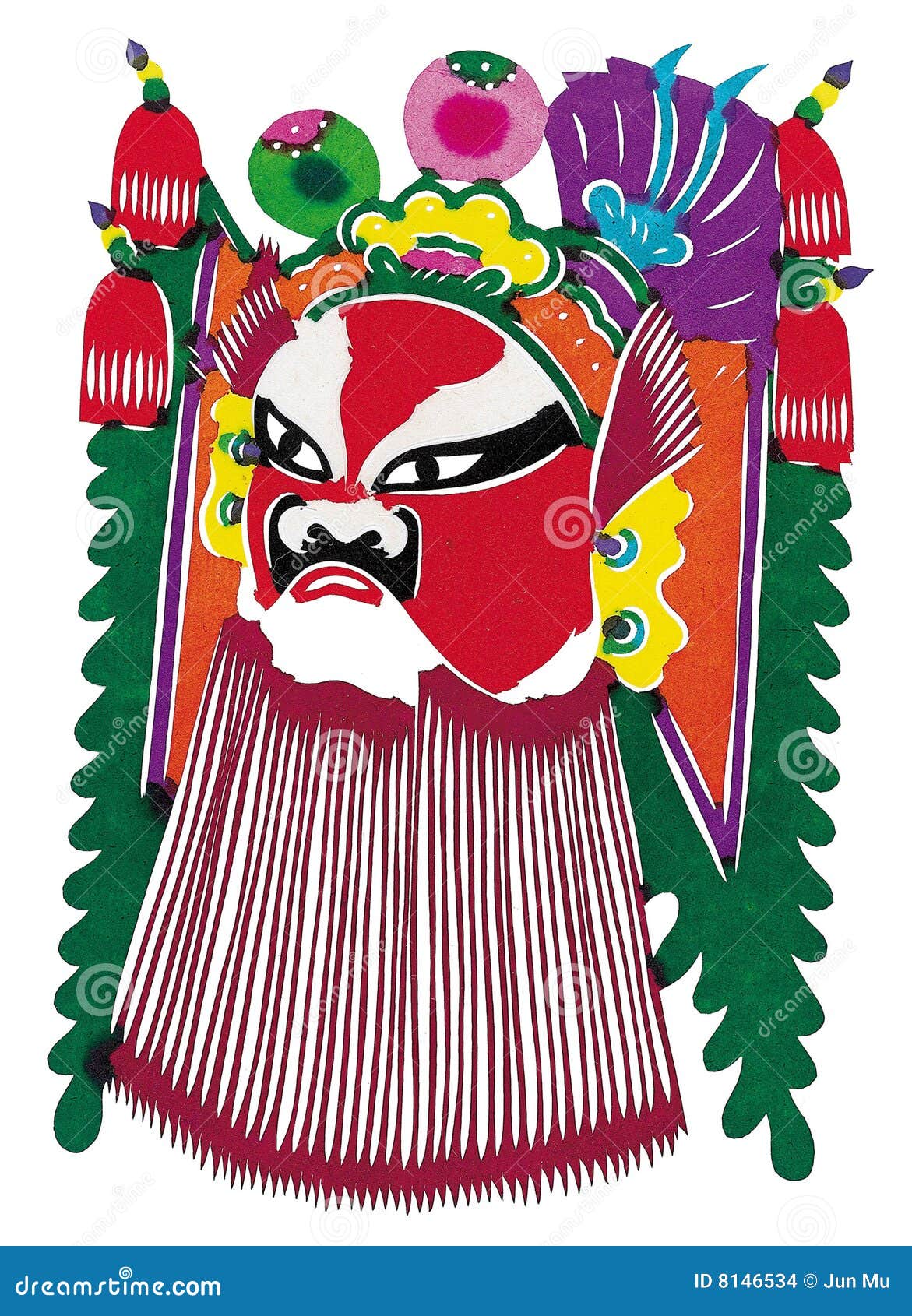 Paper Cutting Opera Make-up Stock Illustration - Illustration of ...