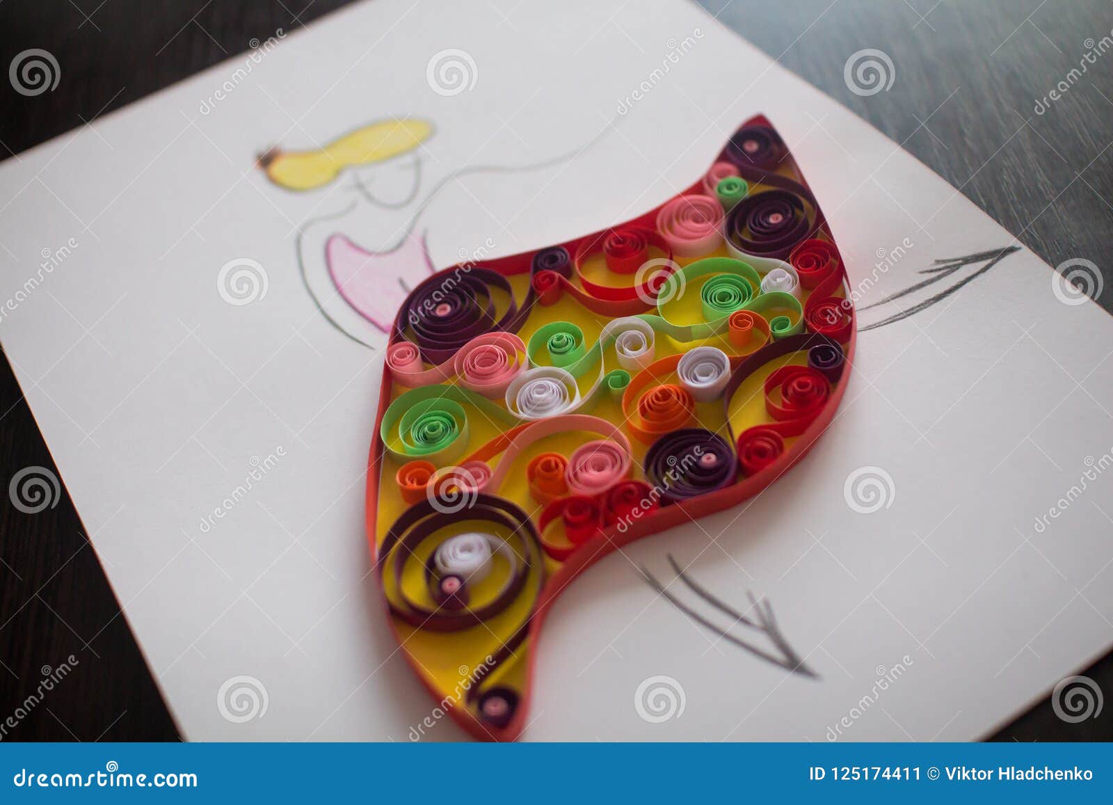 Paper Dancer Made in Quilling Craft Technic Stock Image - Image of ...