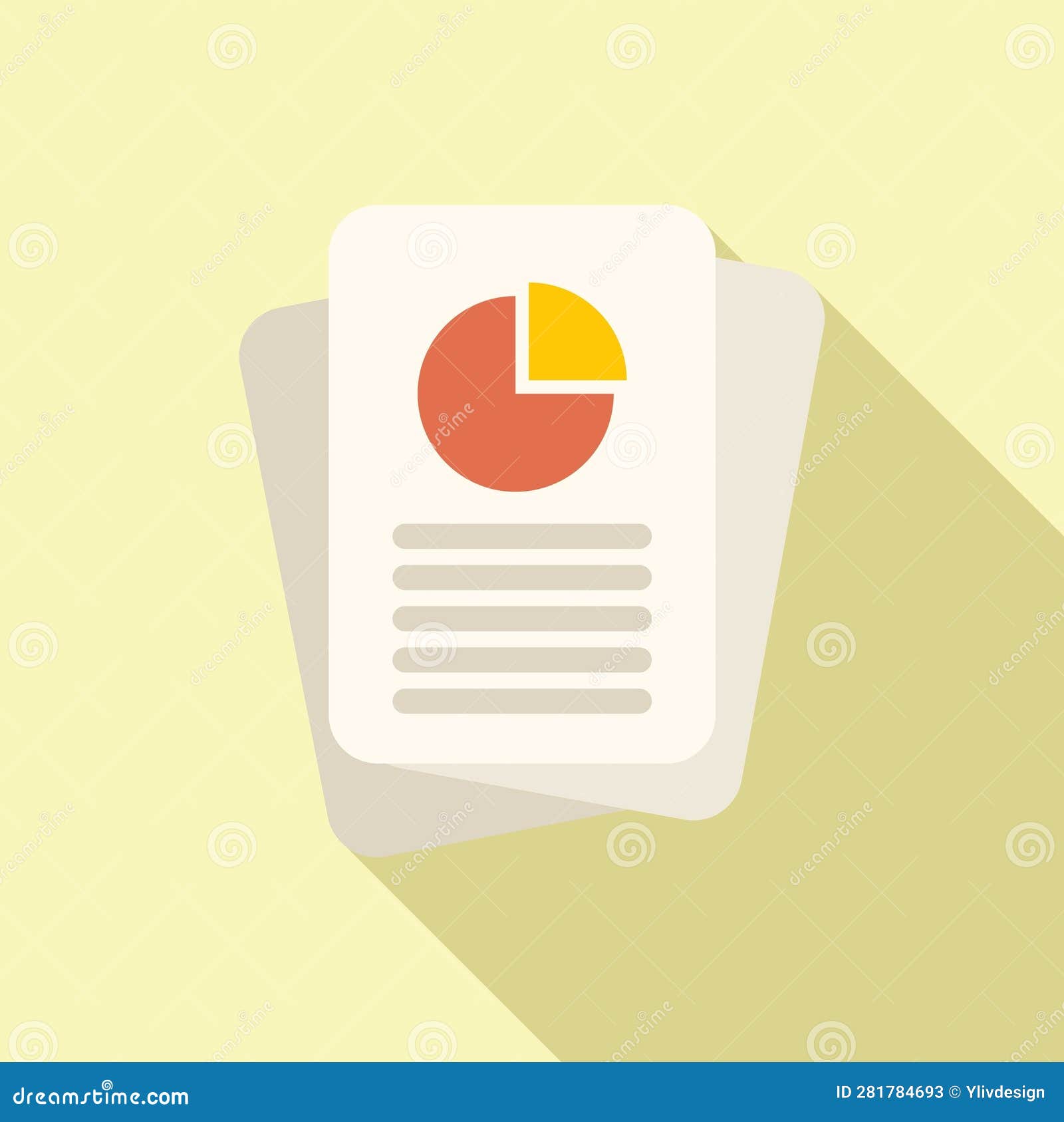 Paper Data Icon Flat Vector. Business Document Stock Illustration ...