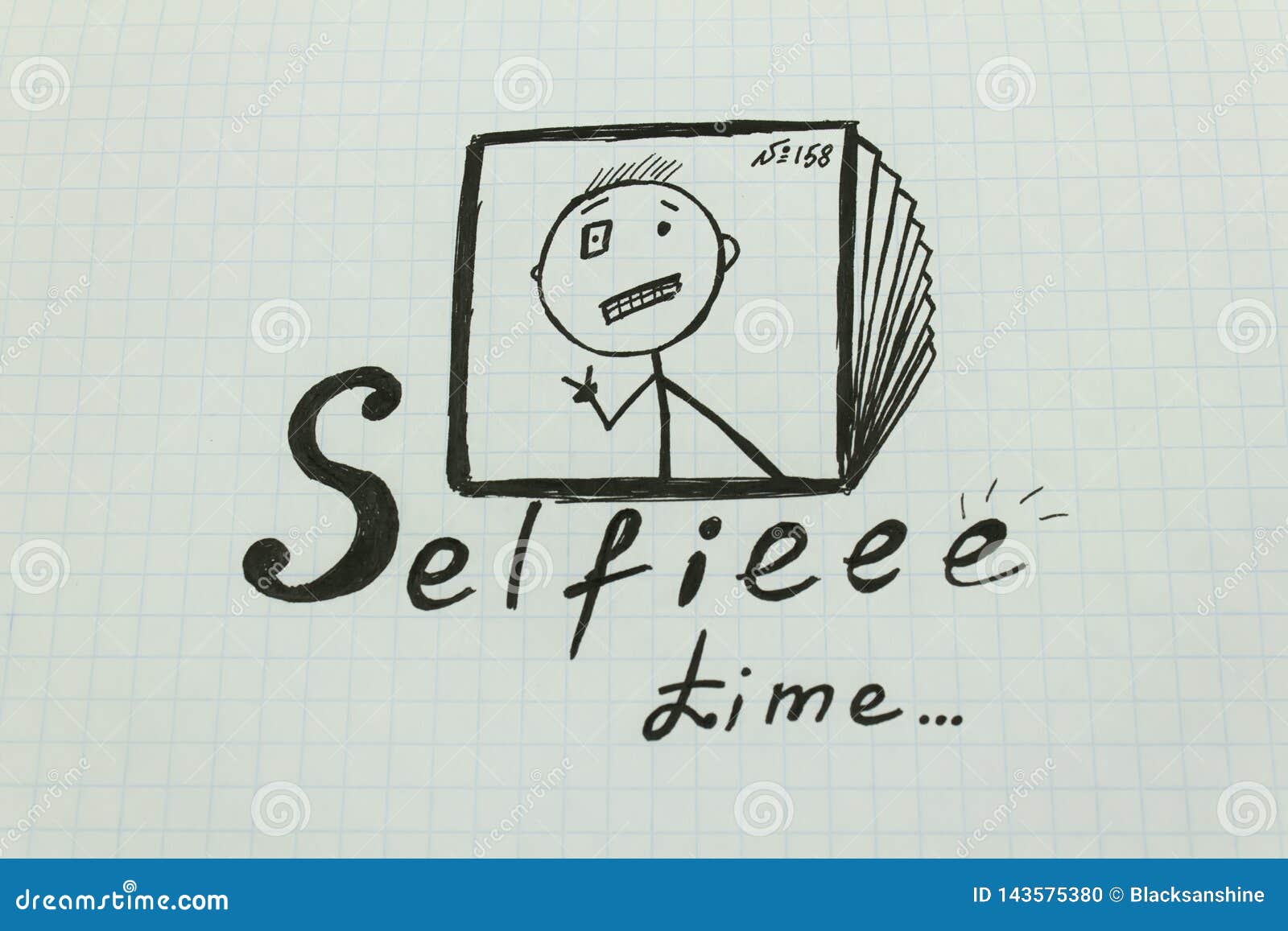 Paper design draw selfie stock photo. Image of collage - 143575380