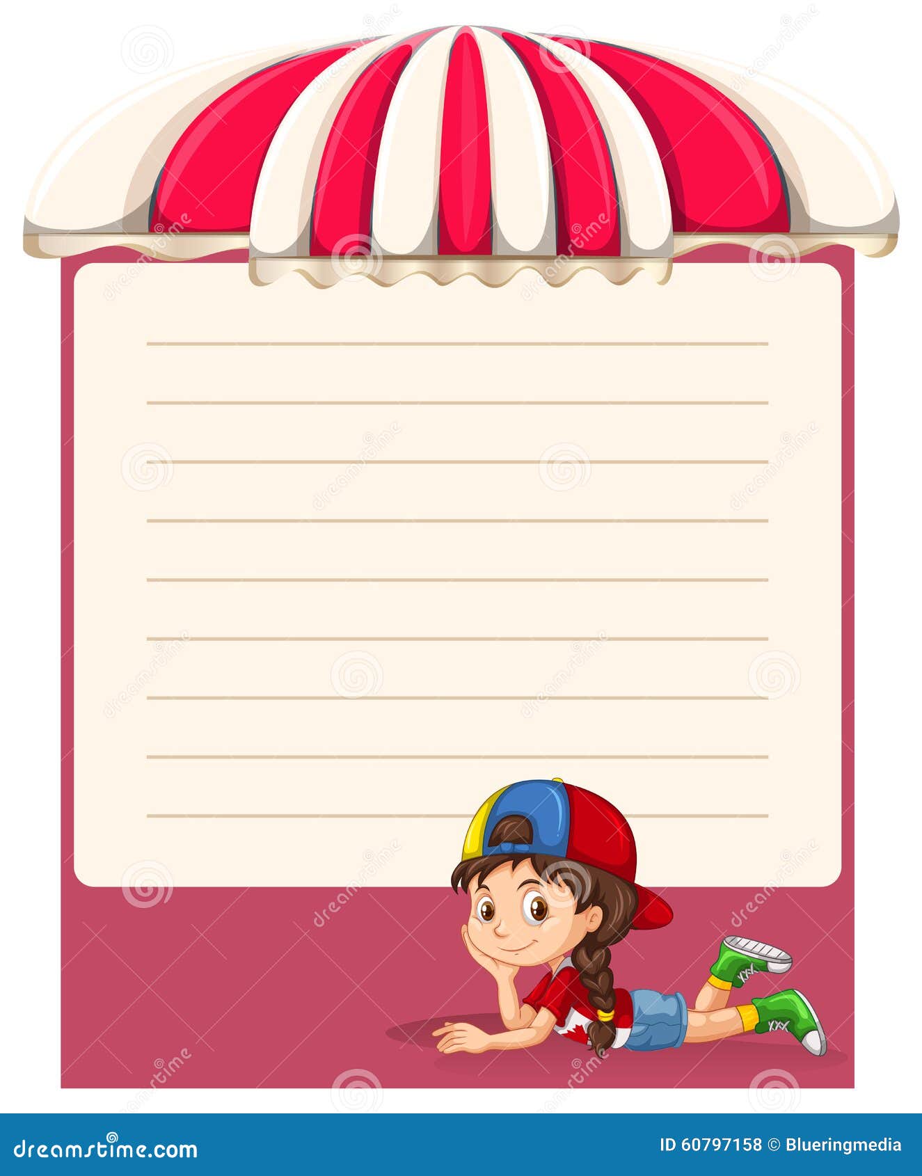 Paper Design with Little Girl Stock Vector - Illustration of little ...