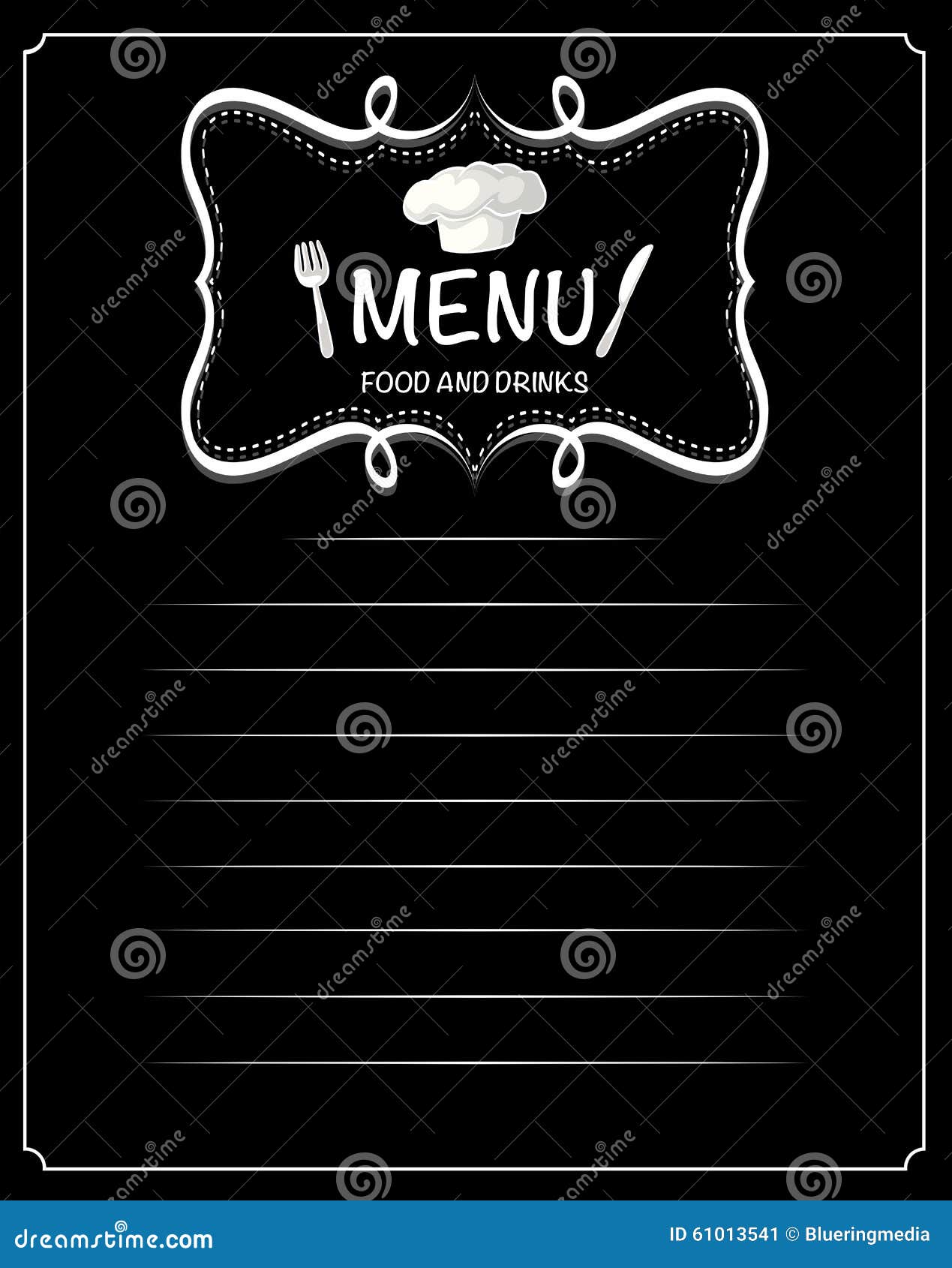 Paper Design with Menu Food and Drinks Stock Vector - Illustration of ...
