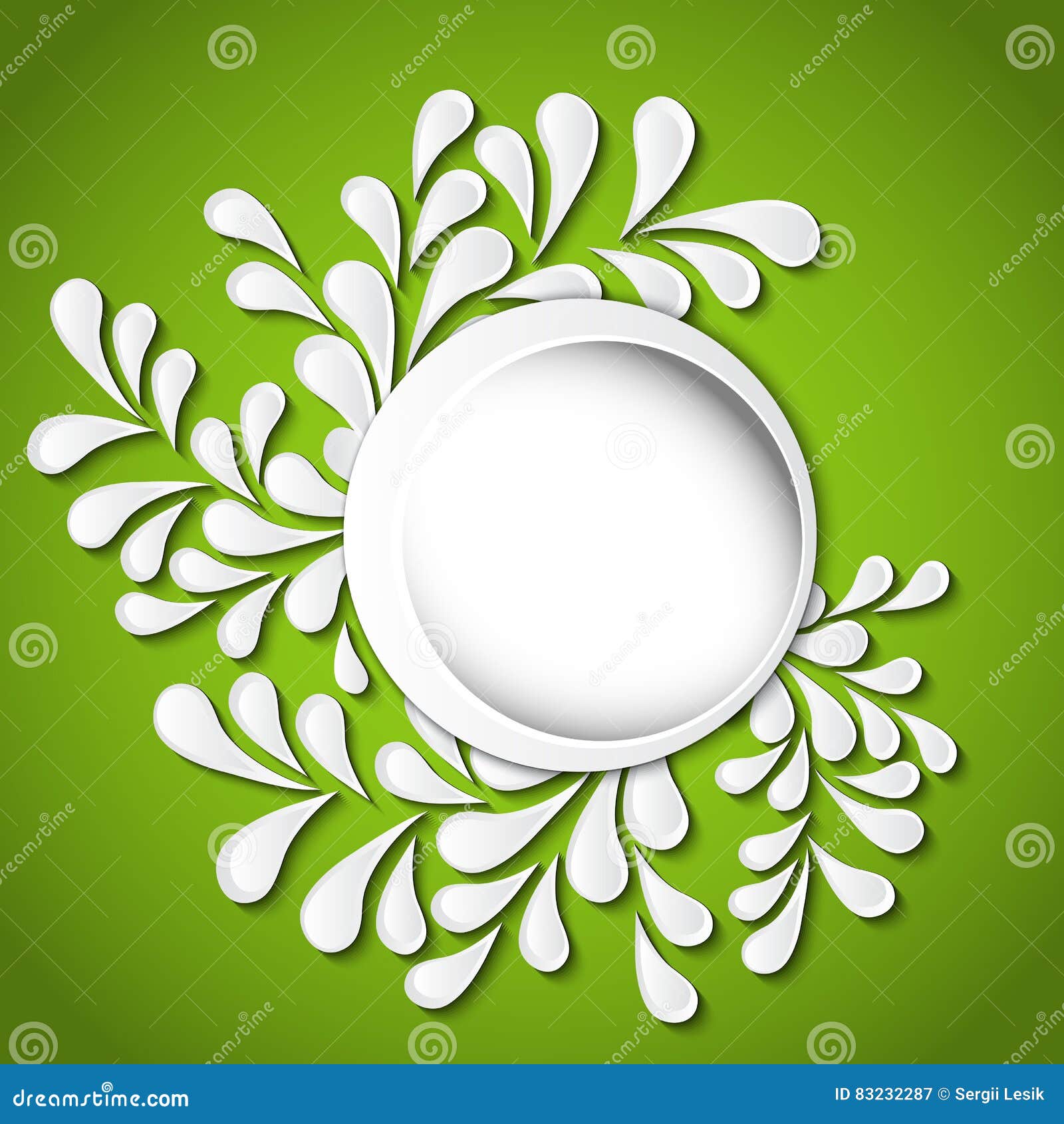 Paper Design Round Frame with Floral Pattern Stock Vector ...