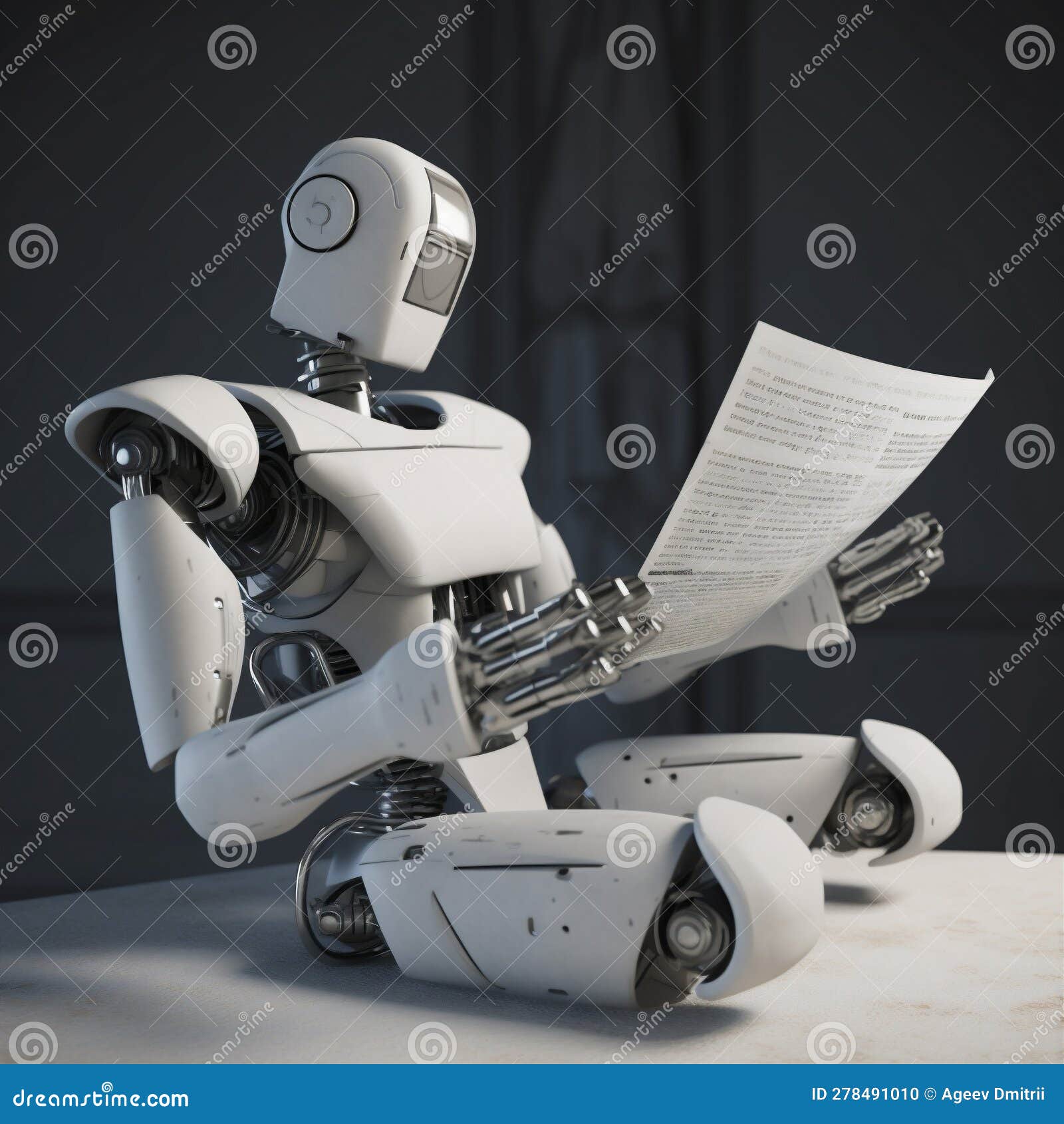 Digital Document Laptop Hand Paper Office Technology Robot Ai ...