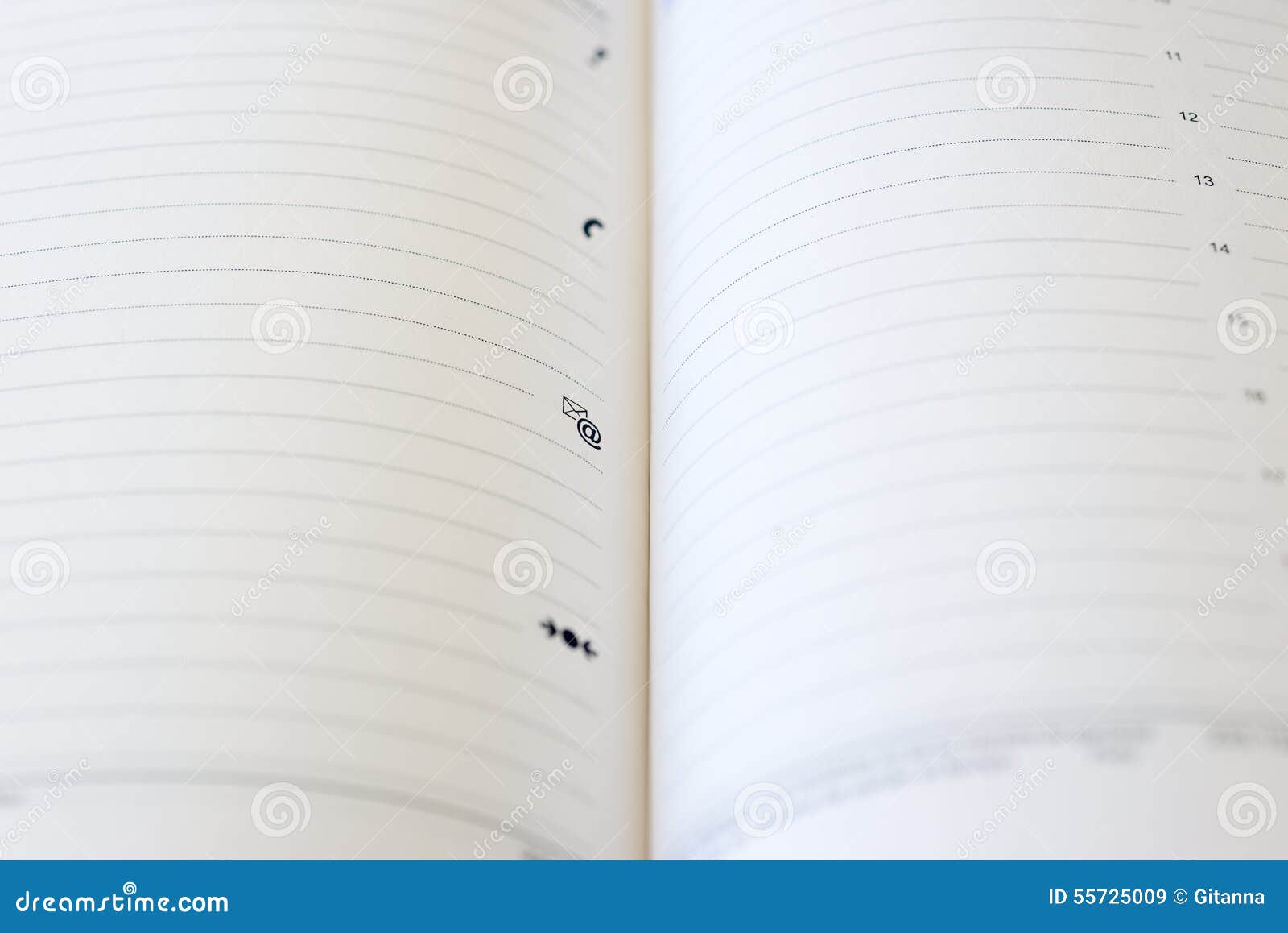 Paper diary stock image. Image of texture, book, open - 55725009