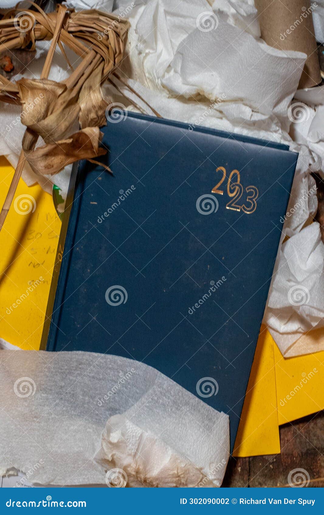 2023 Paper Diary in a Dustbin - the Year is Over Stock Photo - Image of ...