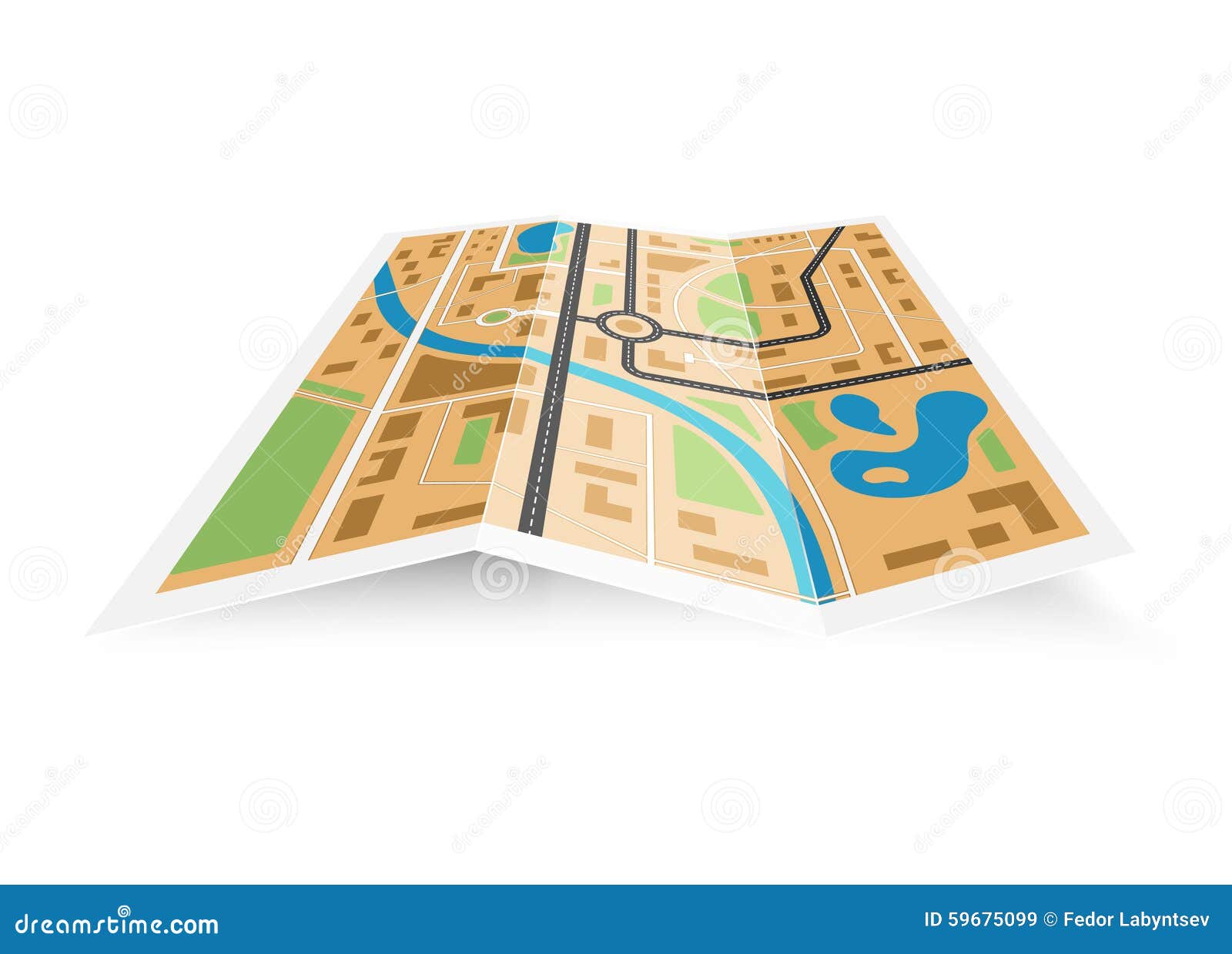 Paper district map 3D stock illustration. Illustration of hand - 59675099