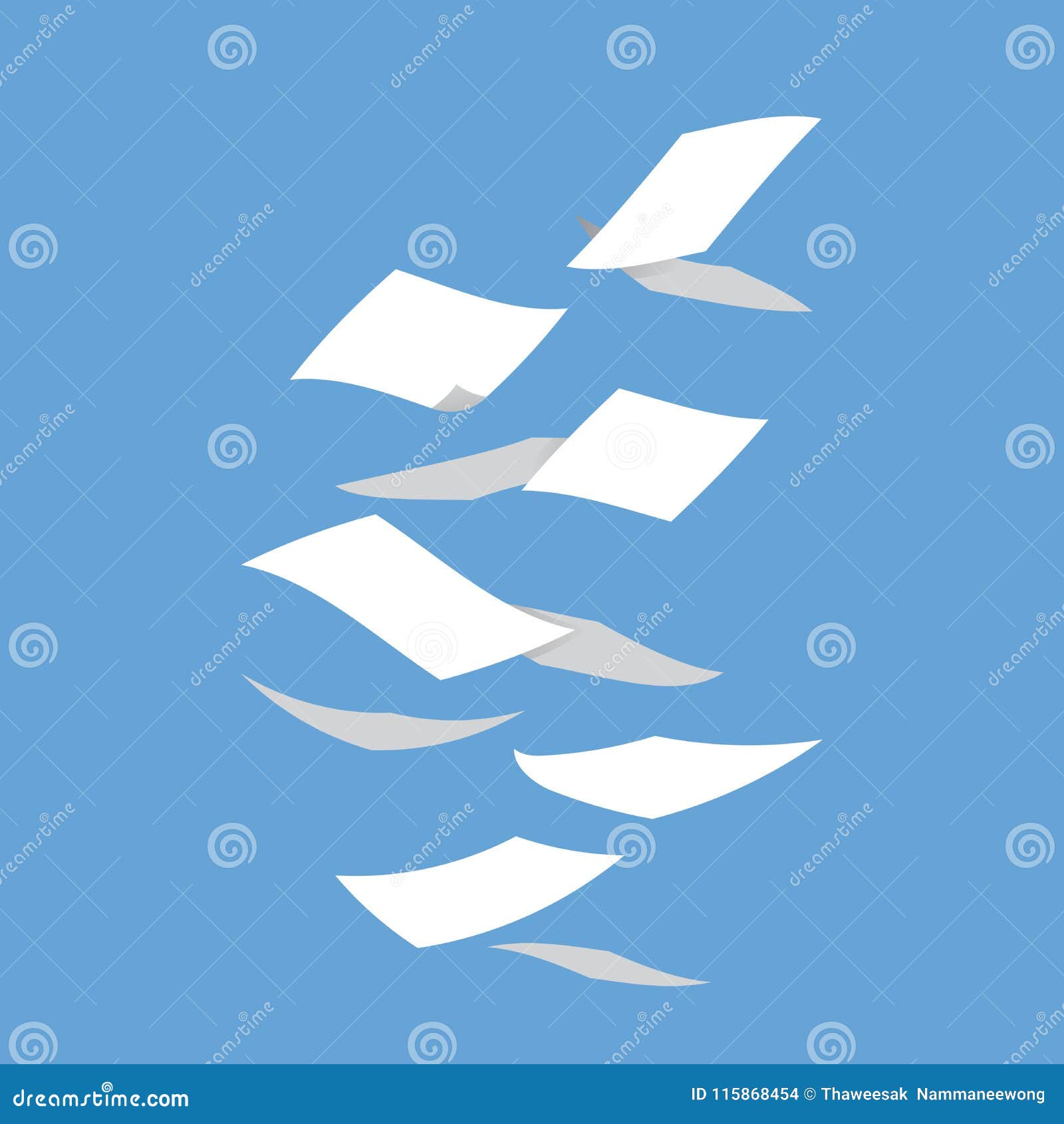 Paper and Document Blowing in the Wind Stock Vector - Illustration of ...