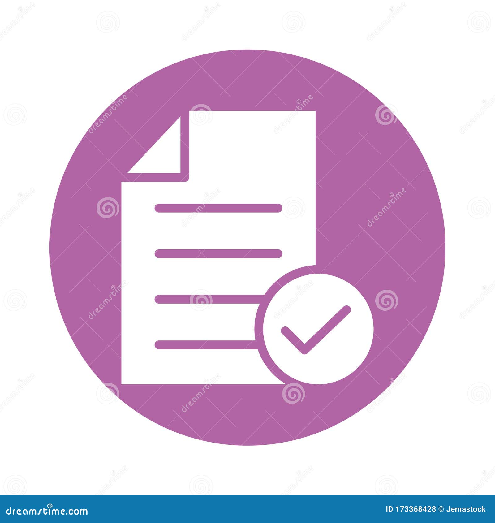 Paper Document with Check Symbol Stock Vector - Illustration of icon ...