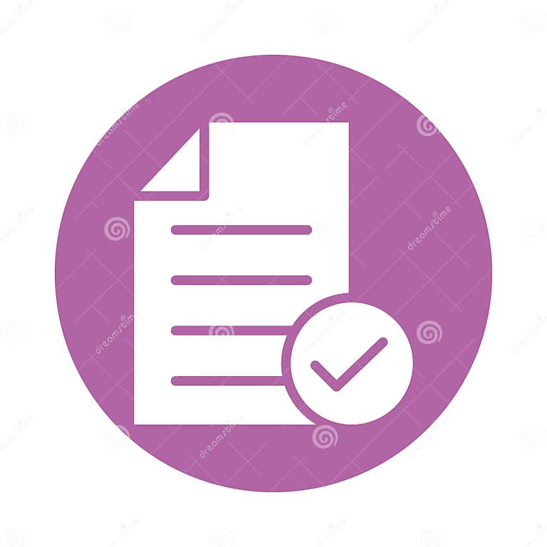 Paper Document with Check Symbol Stock Vector - Illustration of icon ...