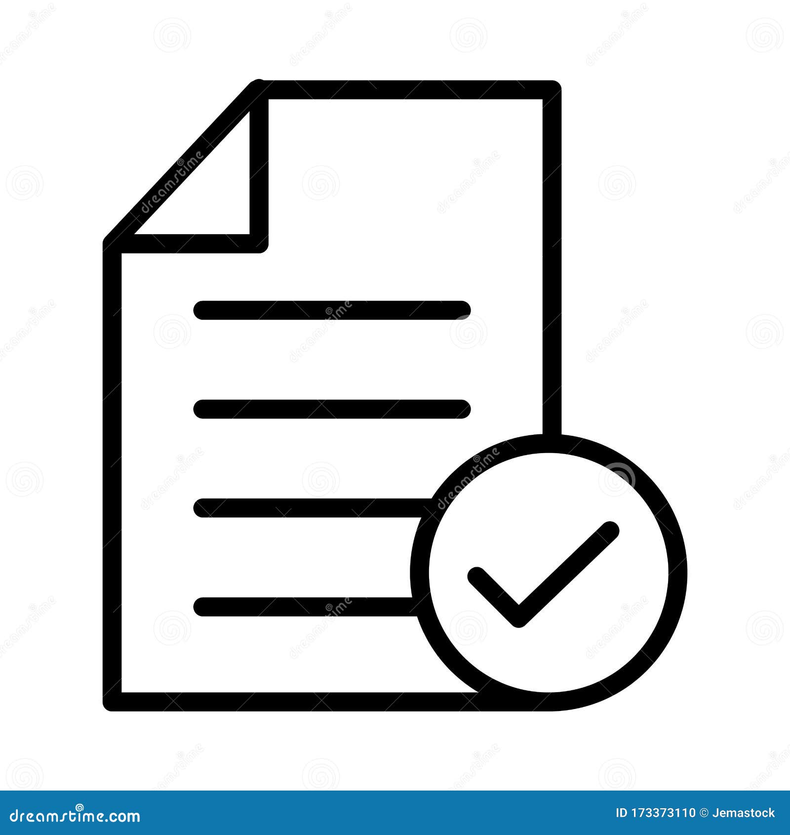 Paper Document with Check Symbol Stock Vector - Illustration of object ...