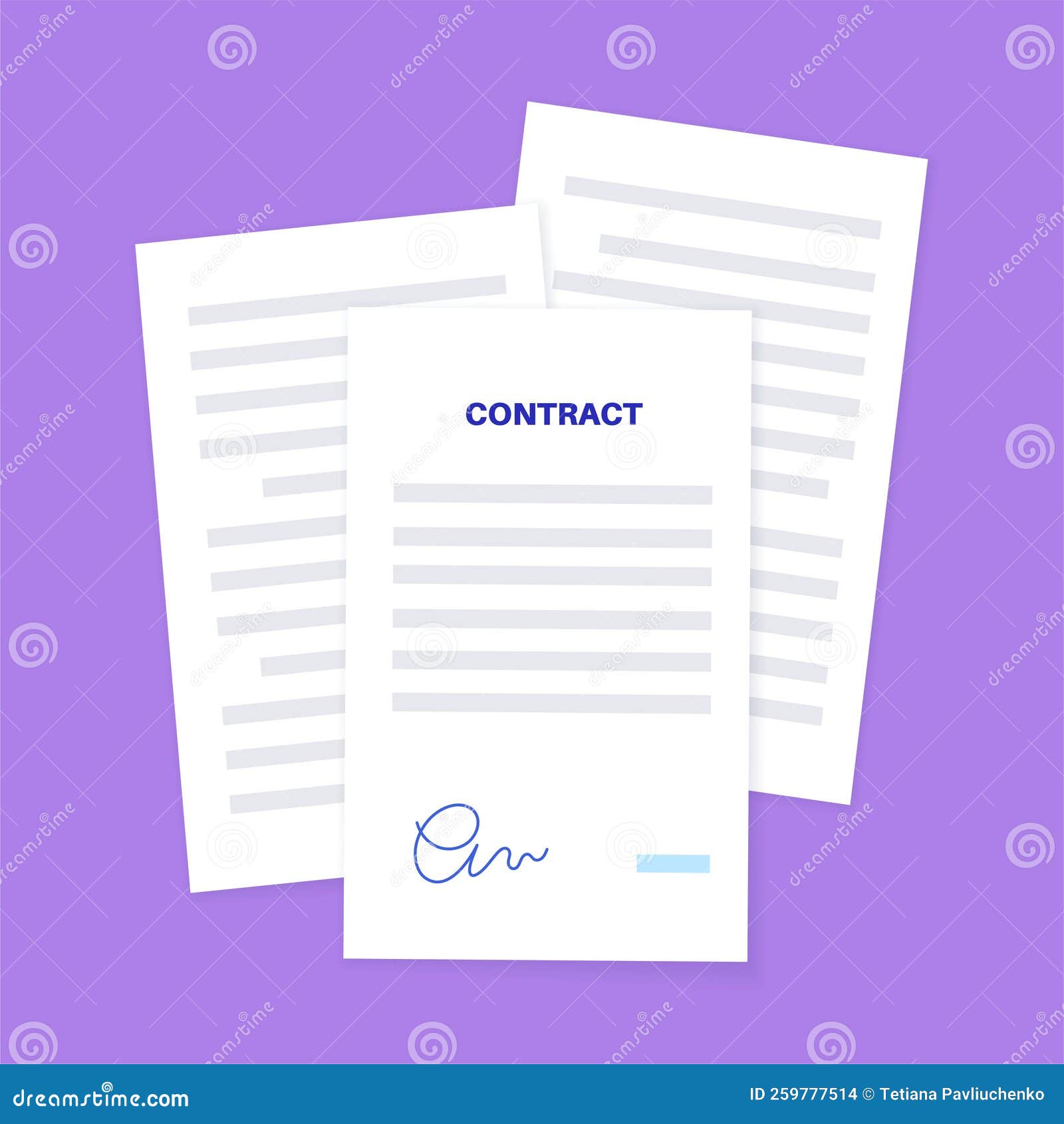 Paper Document Contract stock vector. Illustration of text - 259777514