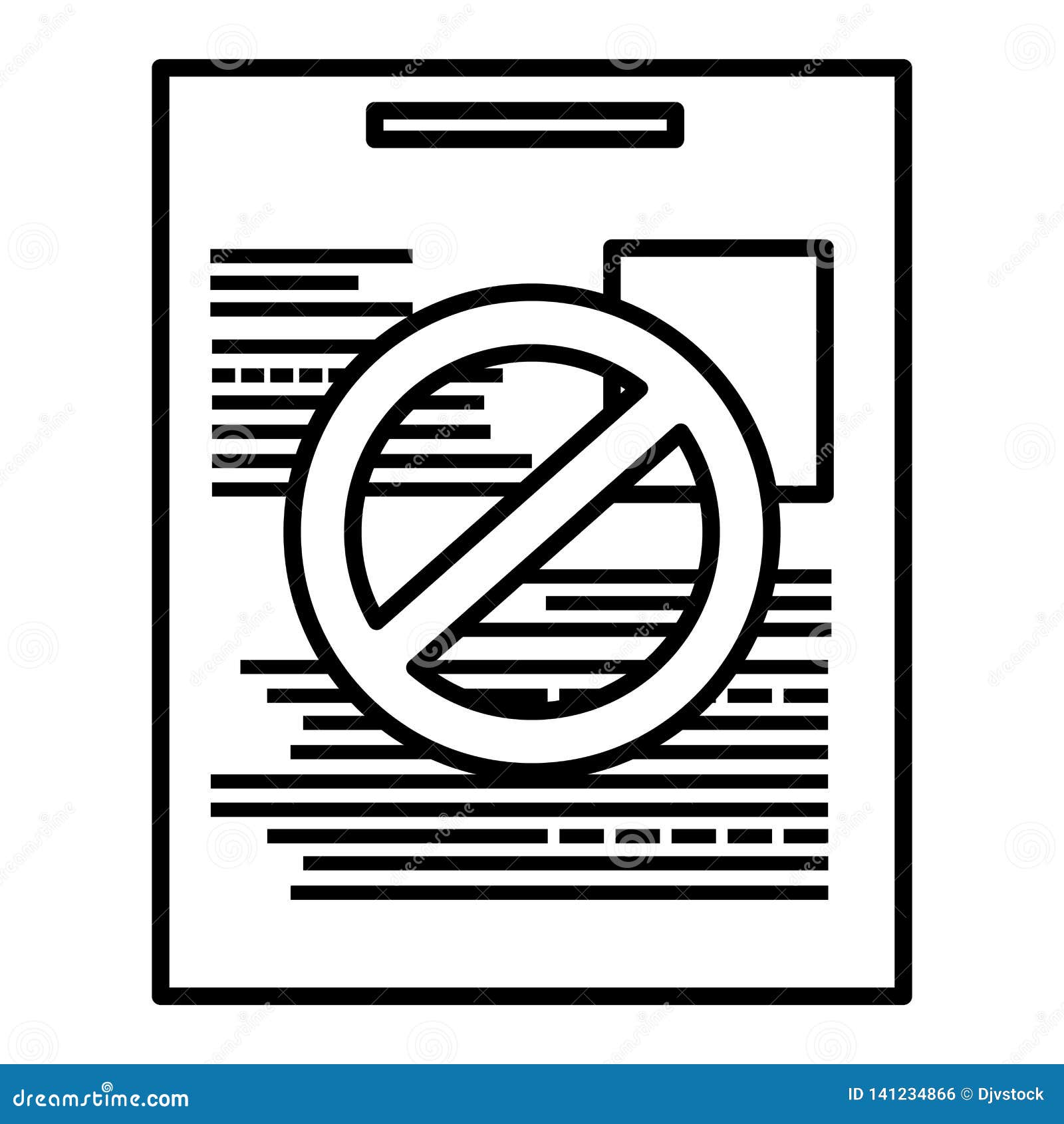 Paper Document with Denied Symbol Stock Vector - Illustration of paper ...