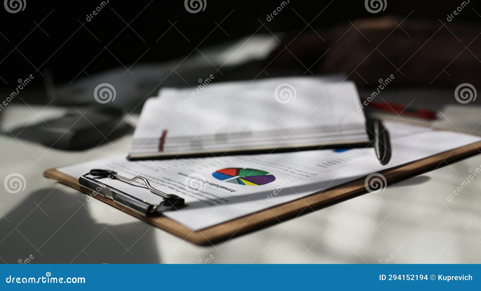 Paper Document Diagram Notebook Lie on Table Stock Photo - Image of ...