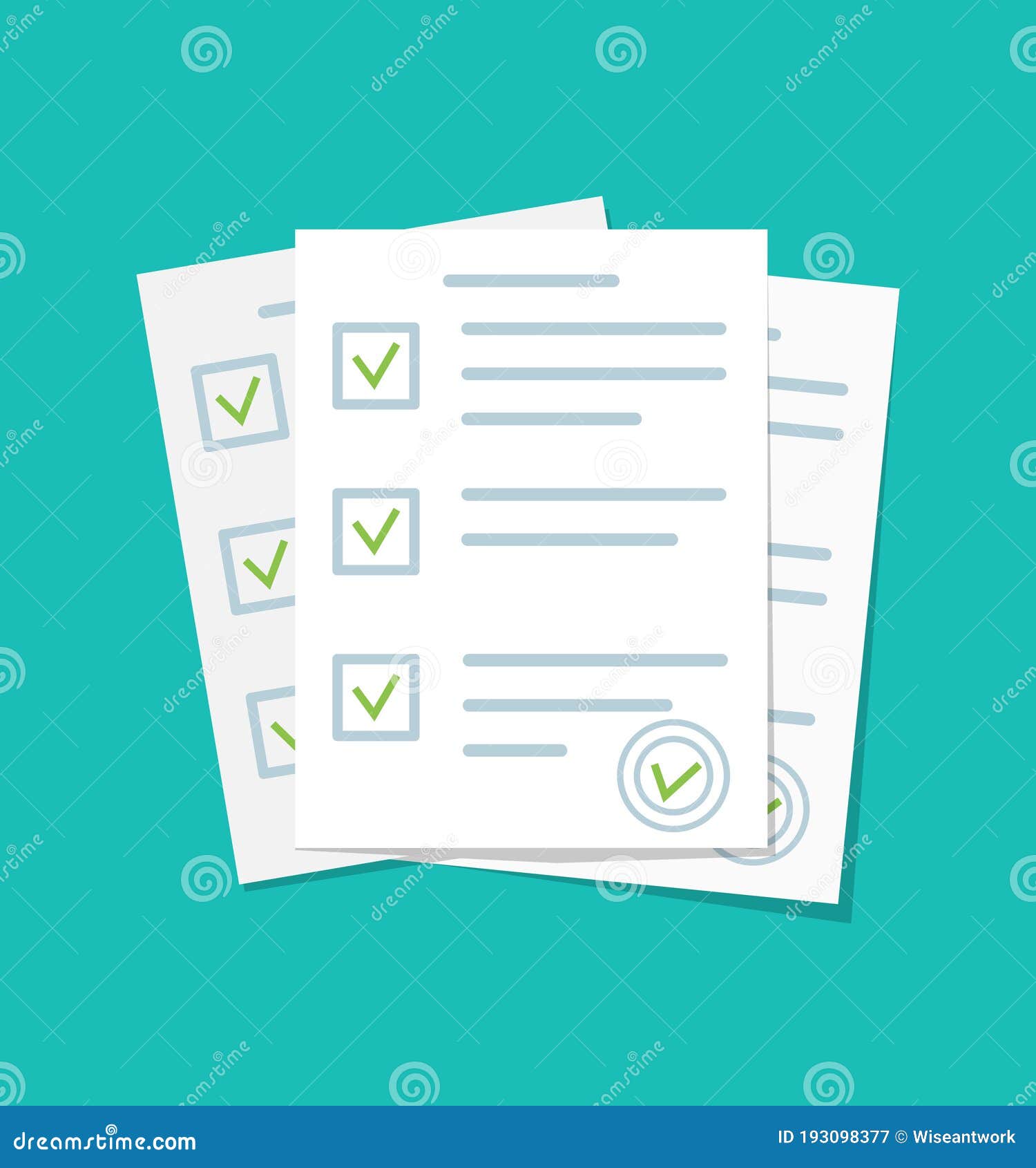 Paper Document. Form for Exam with Checklist. Paperwork with Test ...