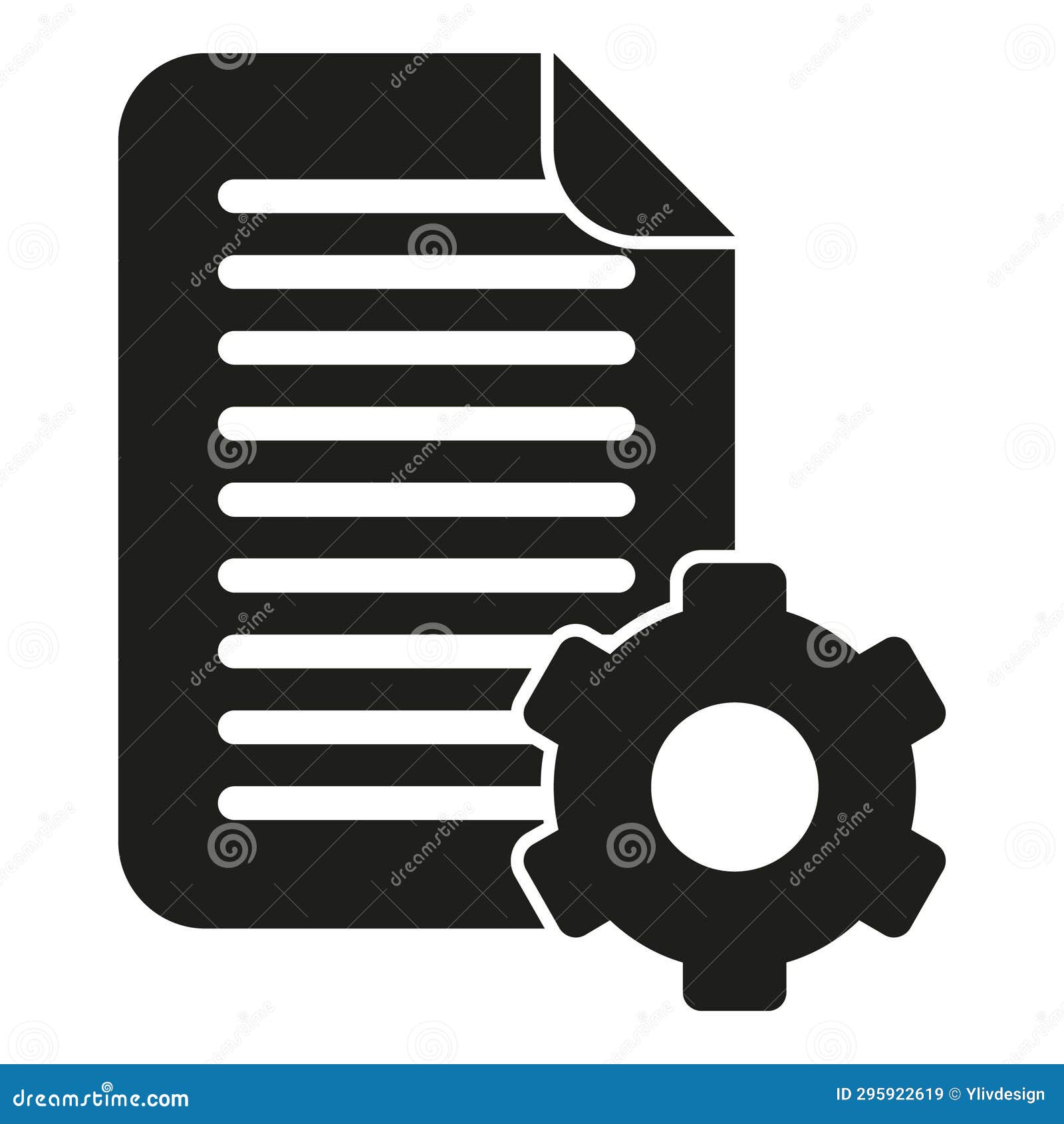 Paper Document Gear Icon Simple Vector. Victory Training Stock ...