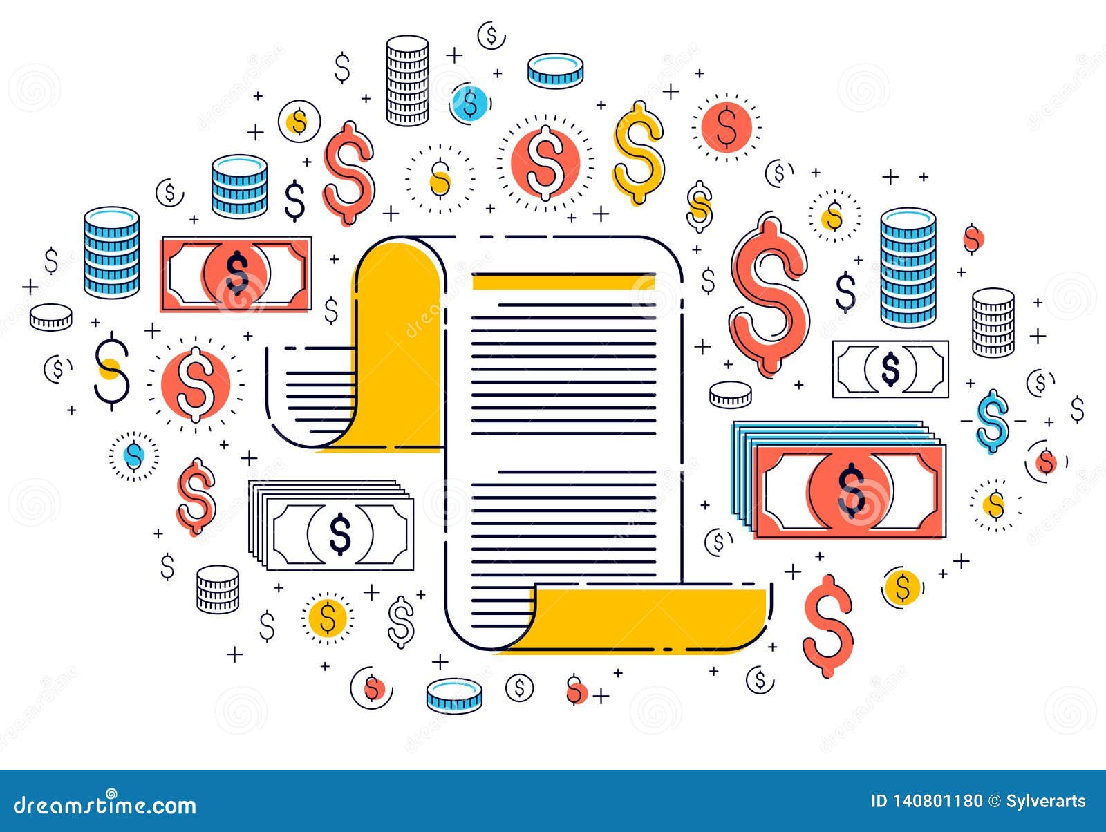 Paper Document with Icon Set, Electronic Documentation Concept, Data ...