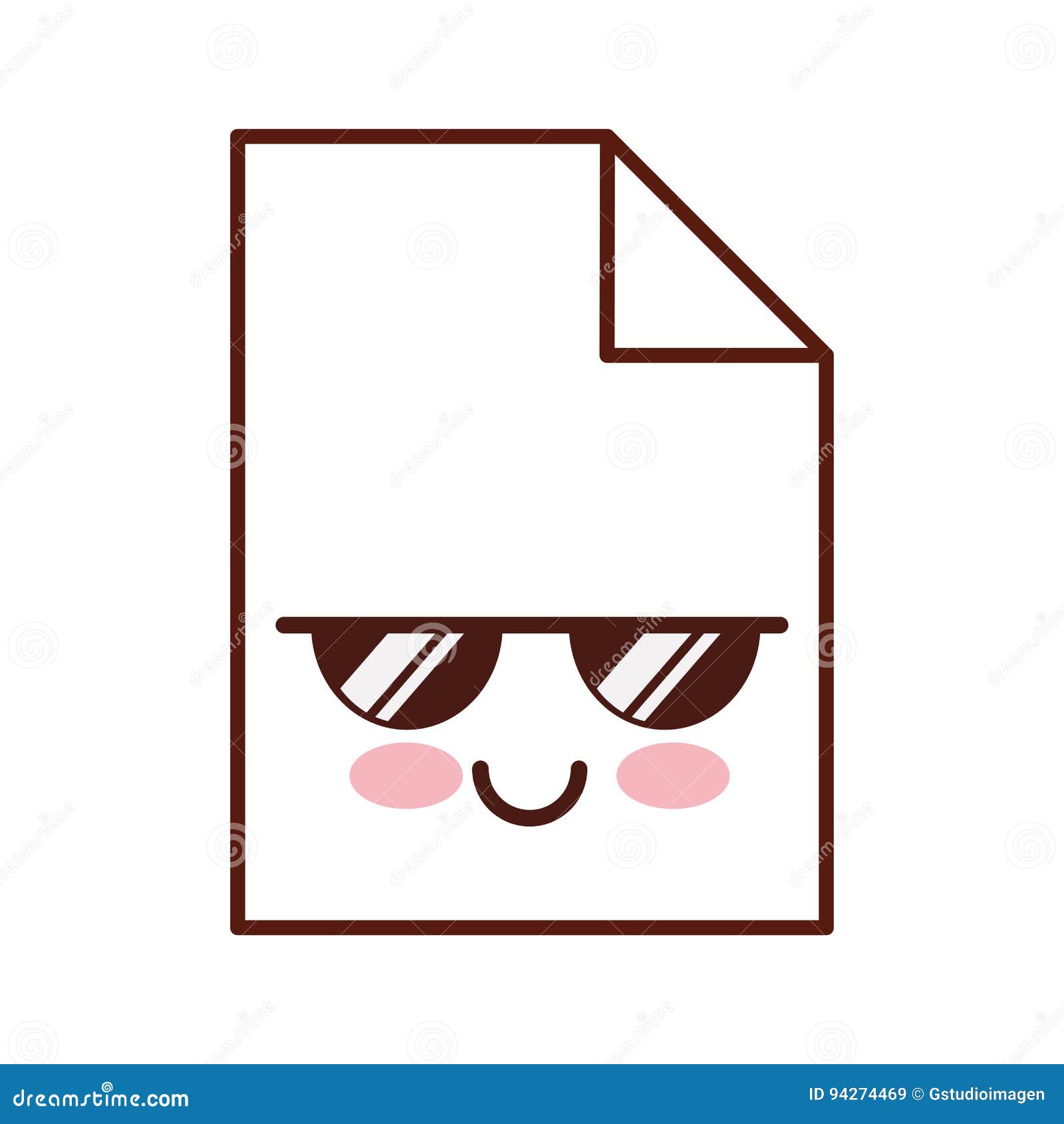 Paper Document Kawaii Character Stock Vector - Illustration of contract ...