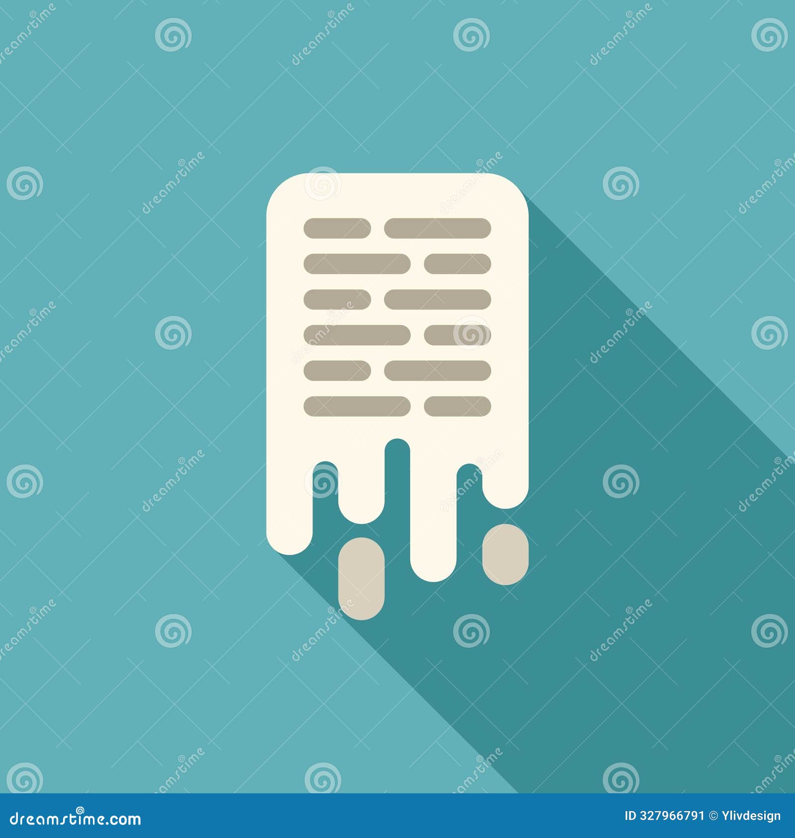 Paper Document is Melting and Dripping Down, Flat Design Style Stock ...