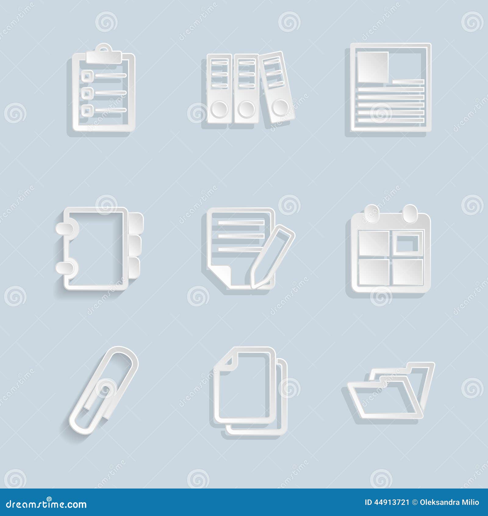 Paper Document Office Icons Stock Vector - Illustration of catalog ...
