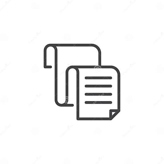 Paper Document Outline Icon Stock Vector - Illustration of logo ...