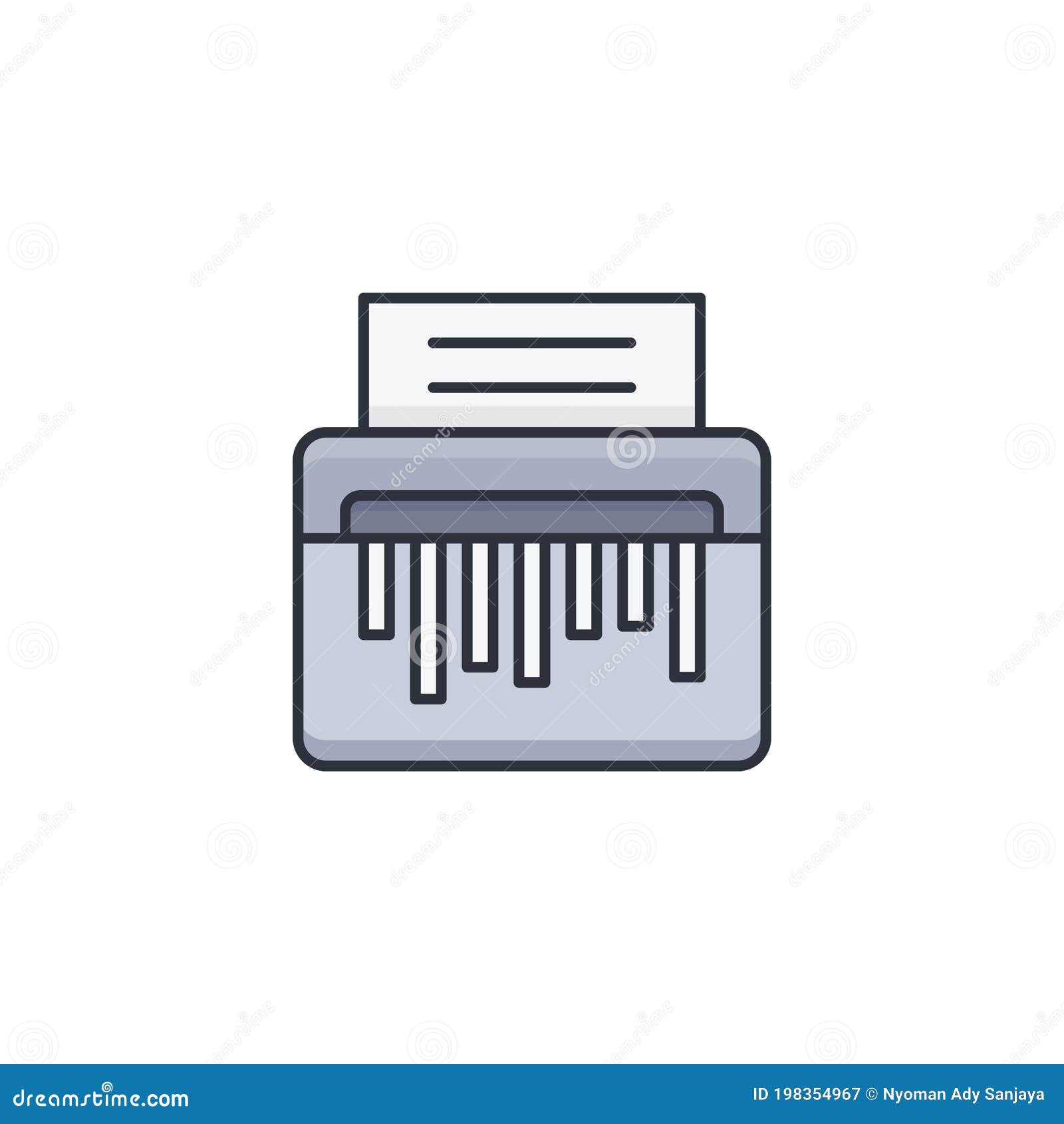 Paper Document Shredder Vector Icon Symbol Isolated on White Background ...