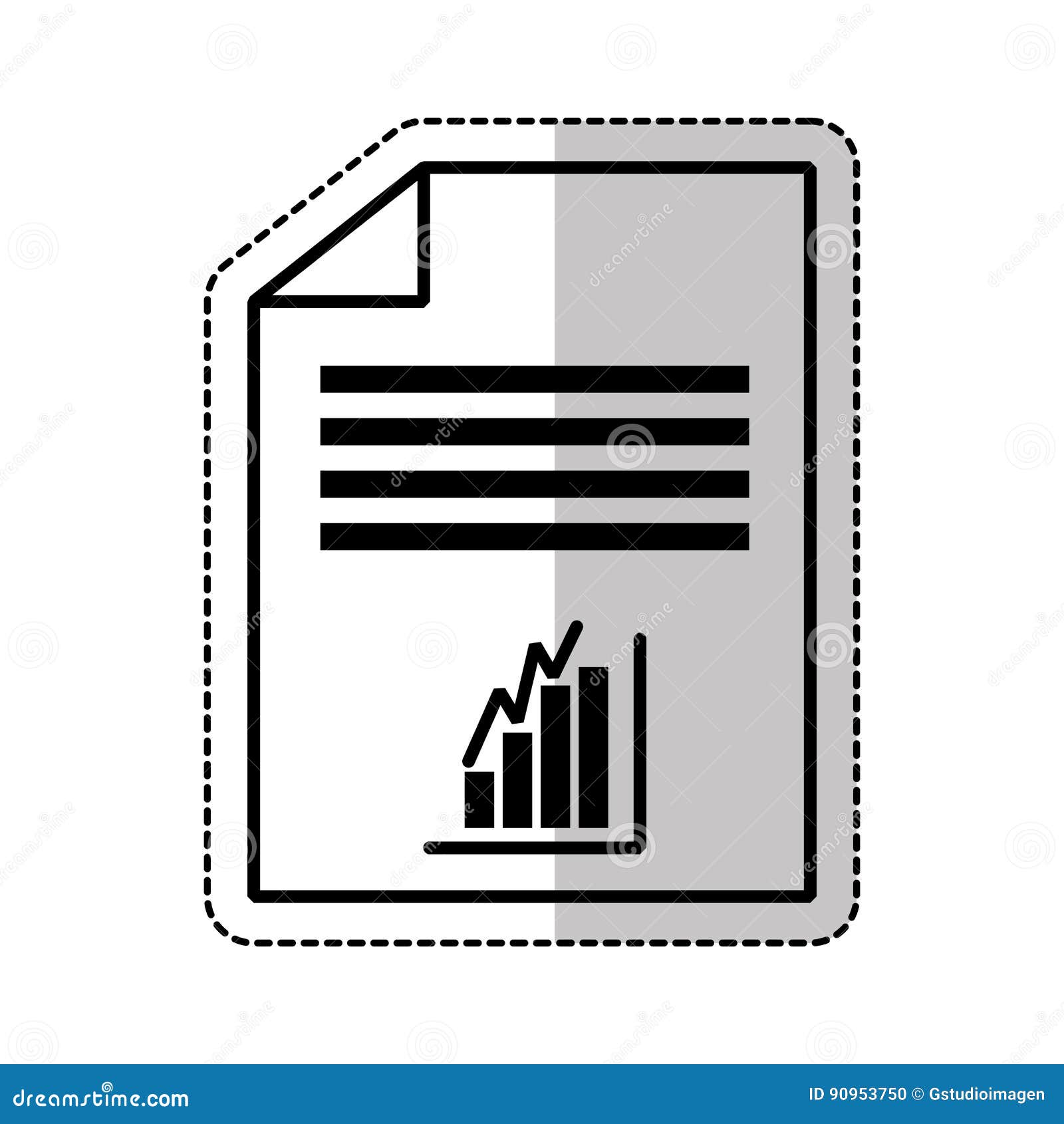 Paper Document with Statistics Stock Vector - Illustration of data ...