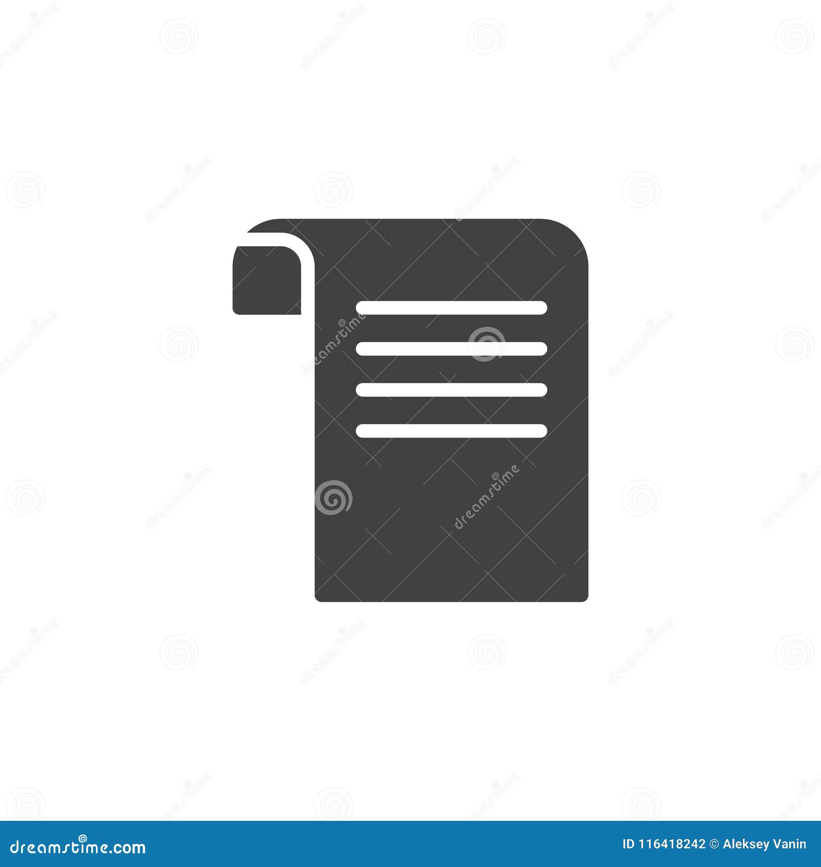 Paper document vector icon stock vector. Illustration of information ...
