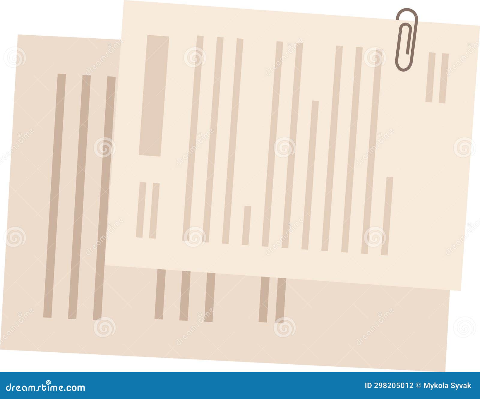 Paper Documents with Clip stock vector. Illustration of sign - 298205012