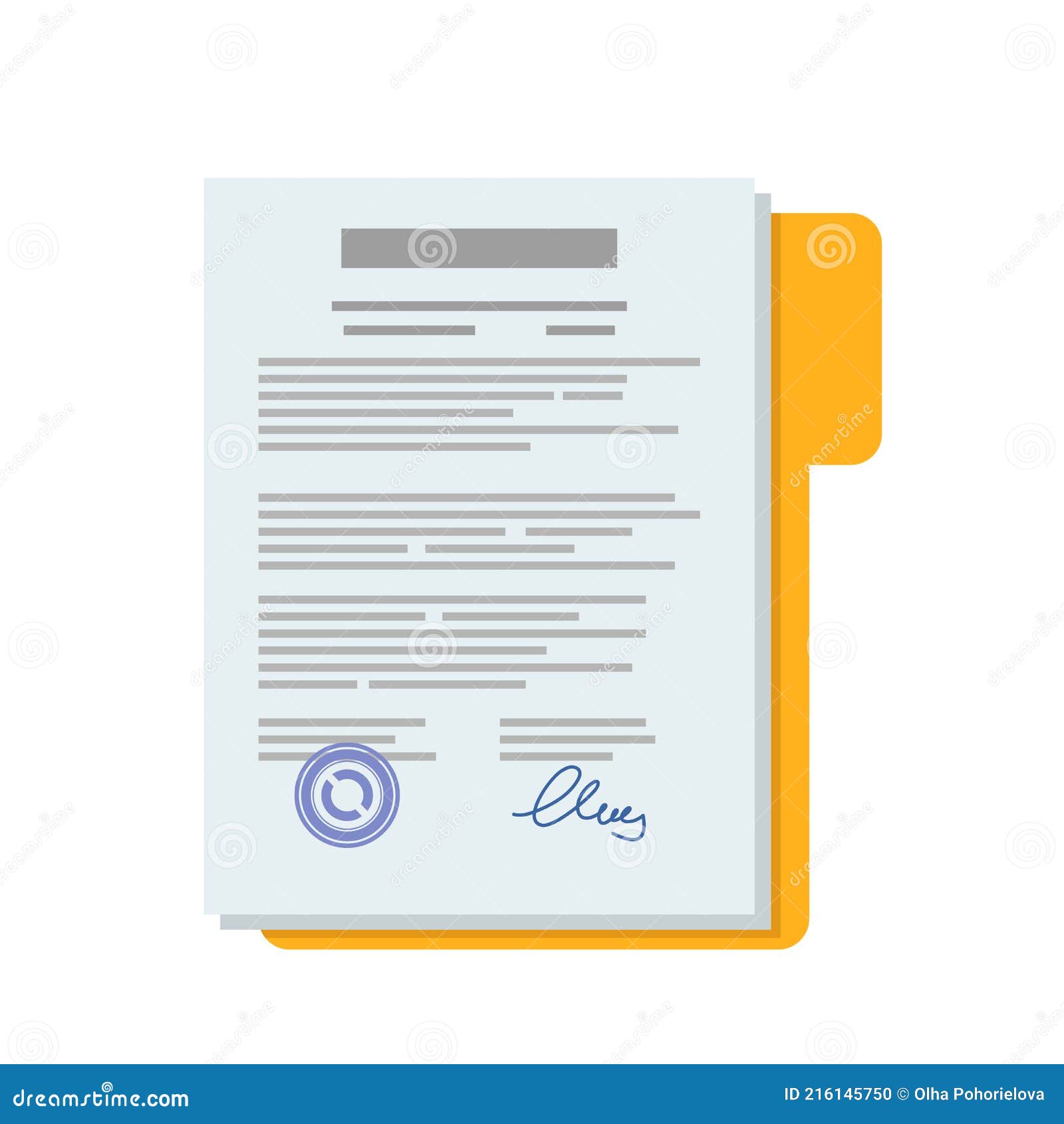 Paper Documents of the Contract. Flat Vector Stock Vector ...