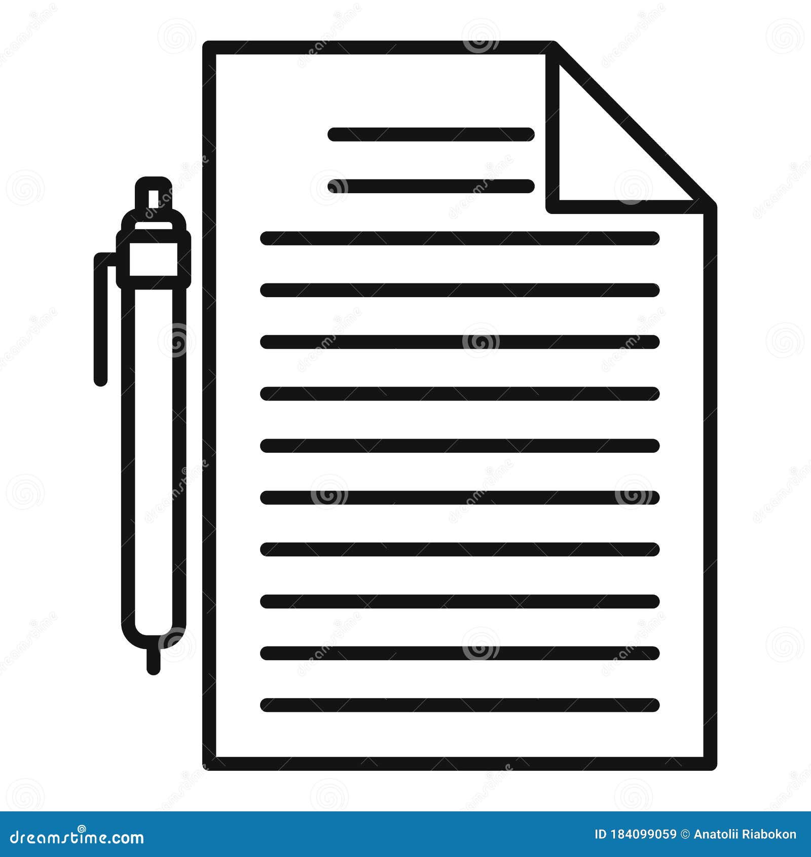 Paper Documents Icon, Outline Style Stock Vector - Illustration of file ...