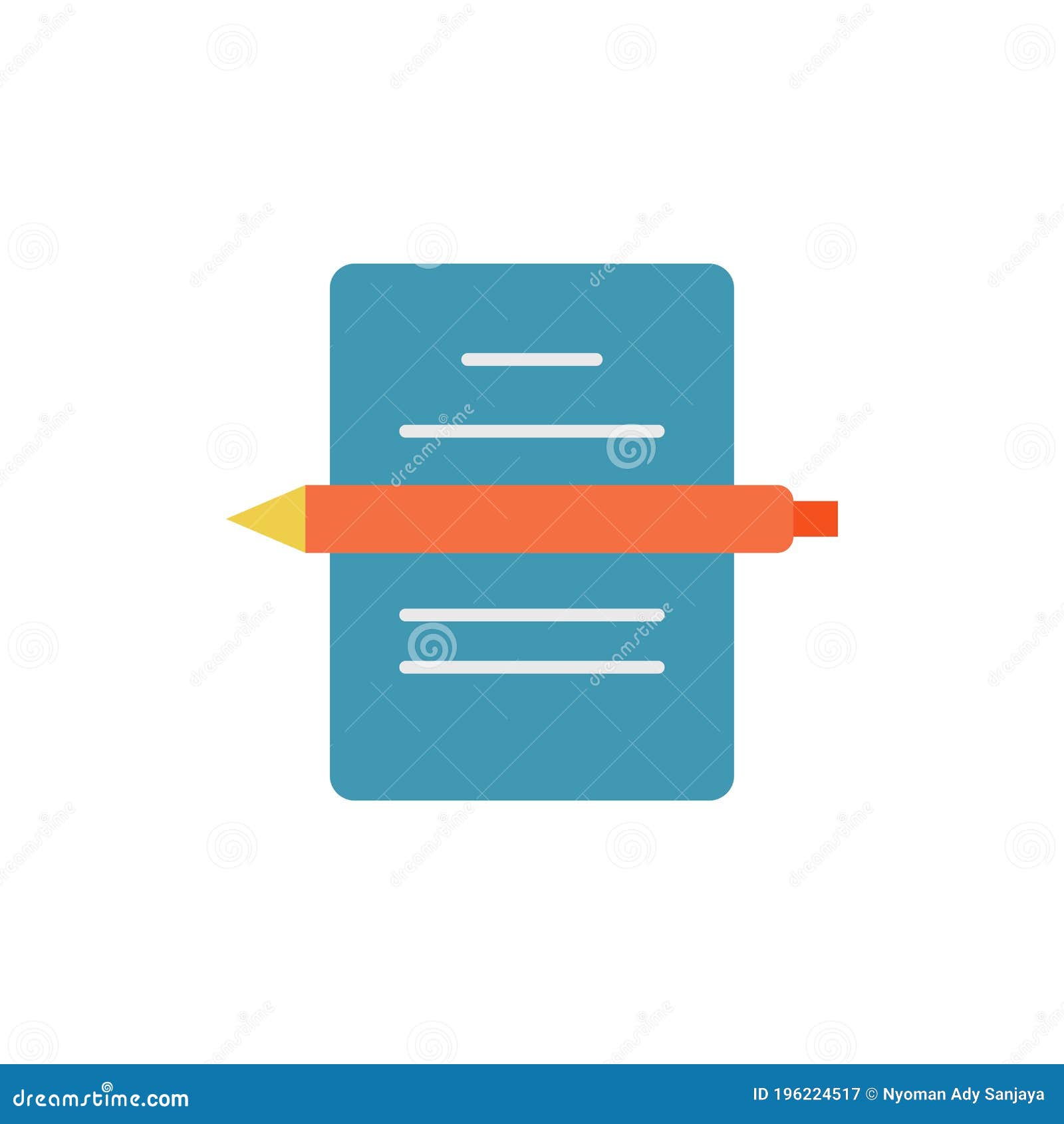 Paper Documents and Pen Vector Icon Symbol Isolated on White Background ...