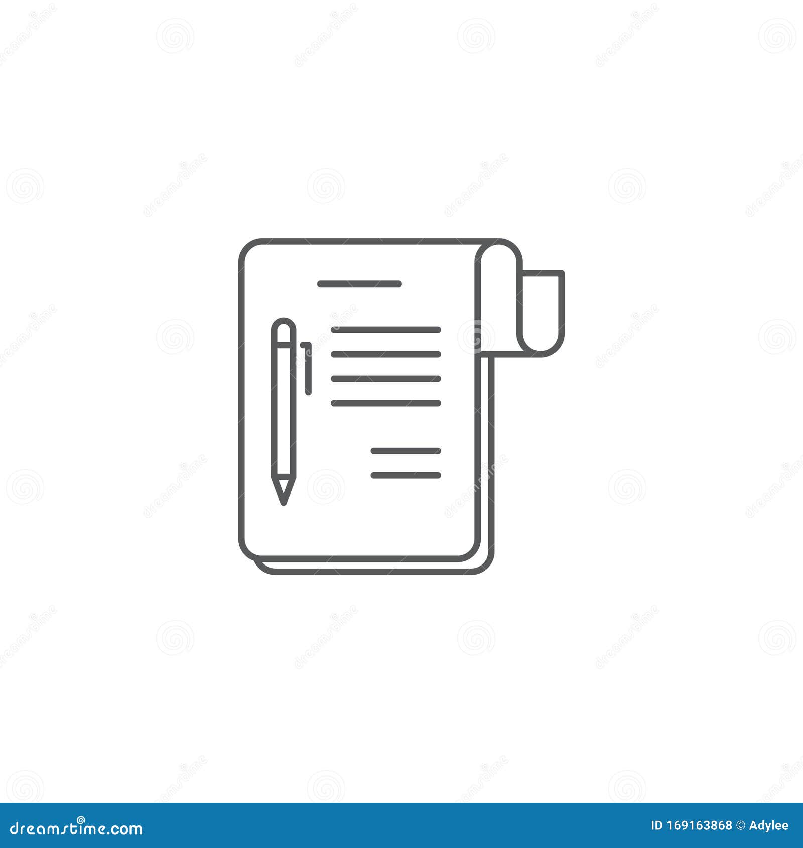 Paper Documents and Pen Vector Icon Symbol Isolated on White Background ...