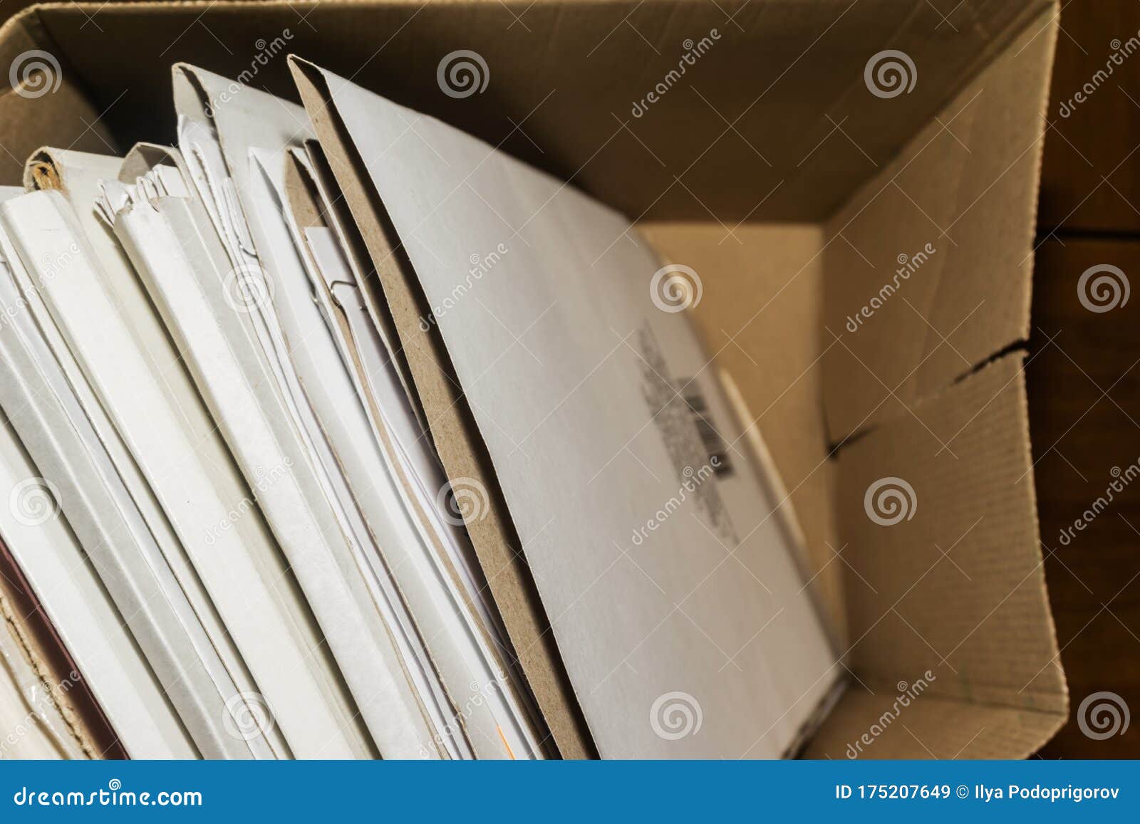 Paper Documents Stacked in Archive. Old Folders with Documents in the ...
