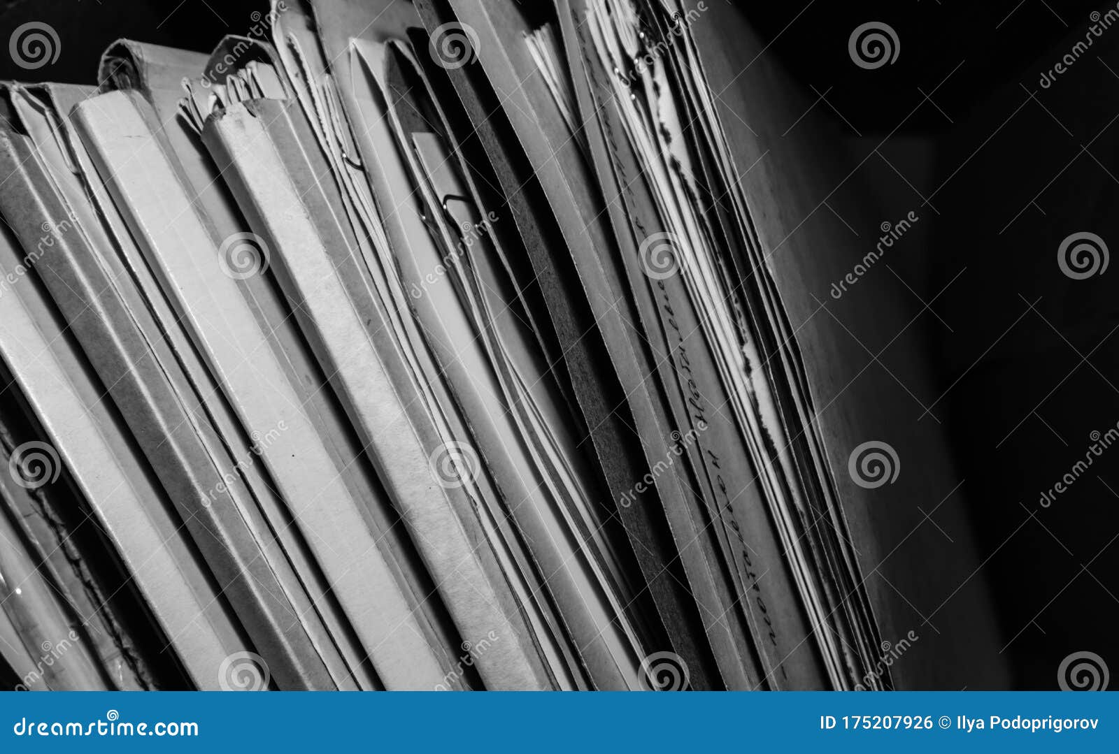 Paper Documents Stacked in Archive. Old Folders with Documents in the ...