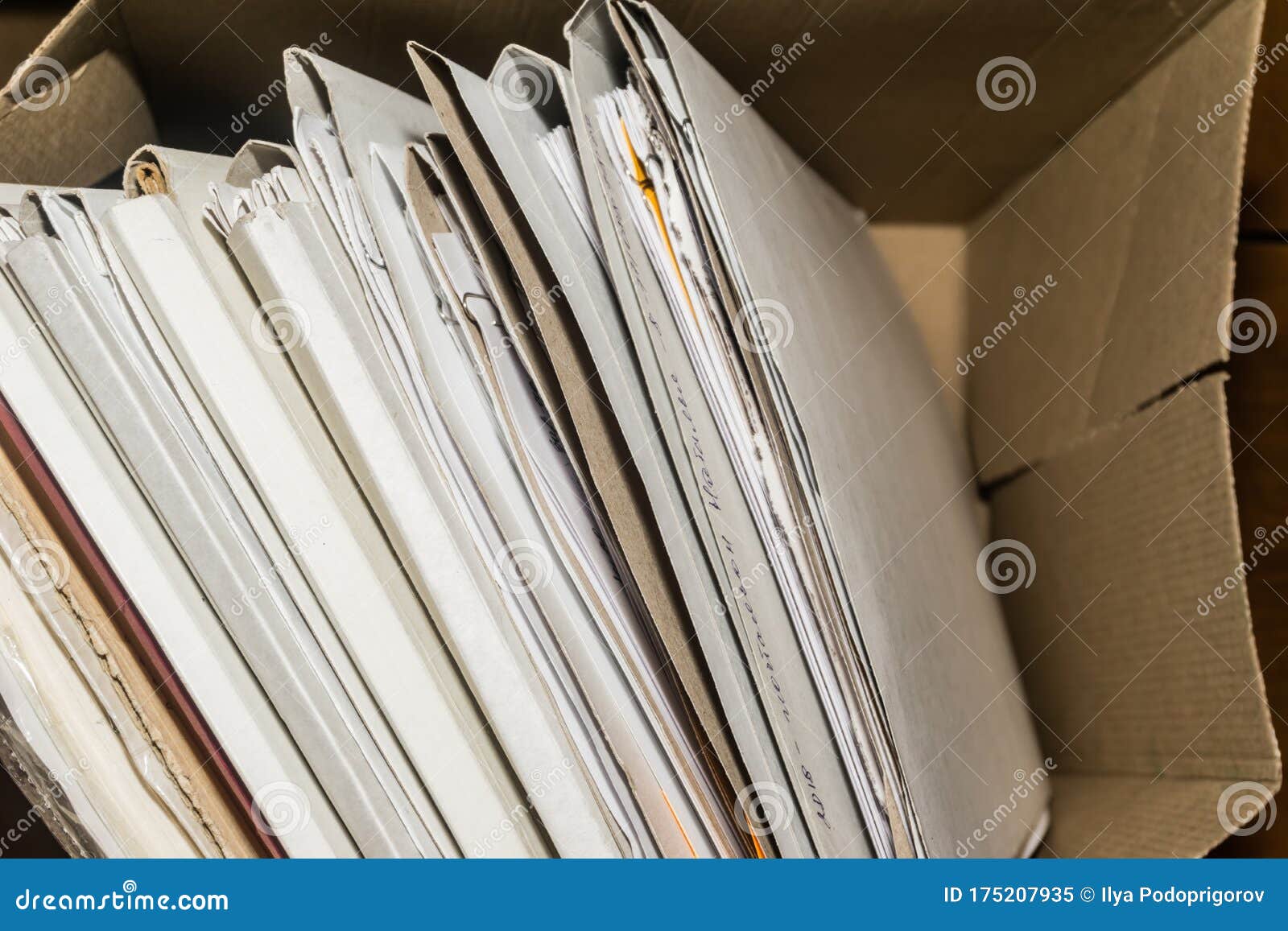 Paper Documents Stacked in Archive. Old Folders with Documents in the ...