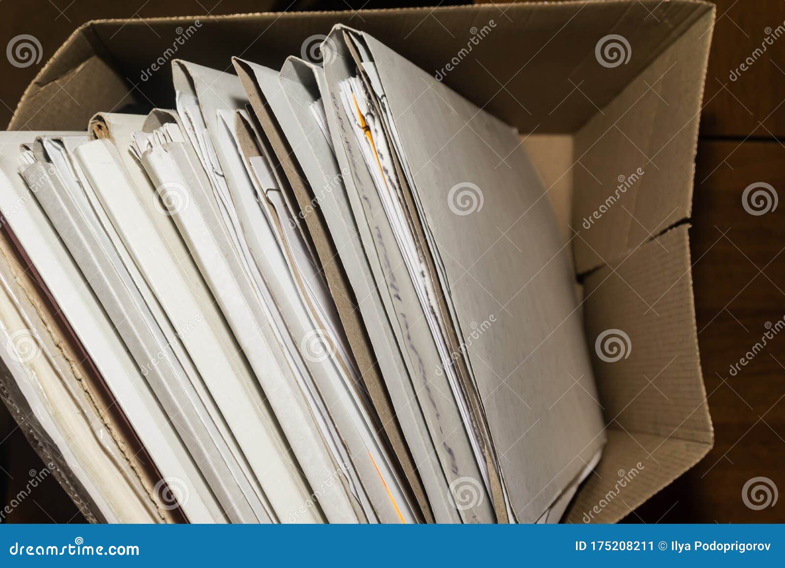 Paper Documents Stacked in Archive. Old Folders with Documents in the ...