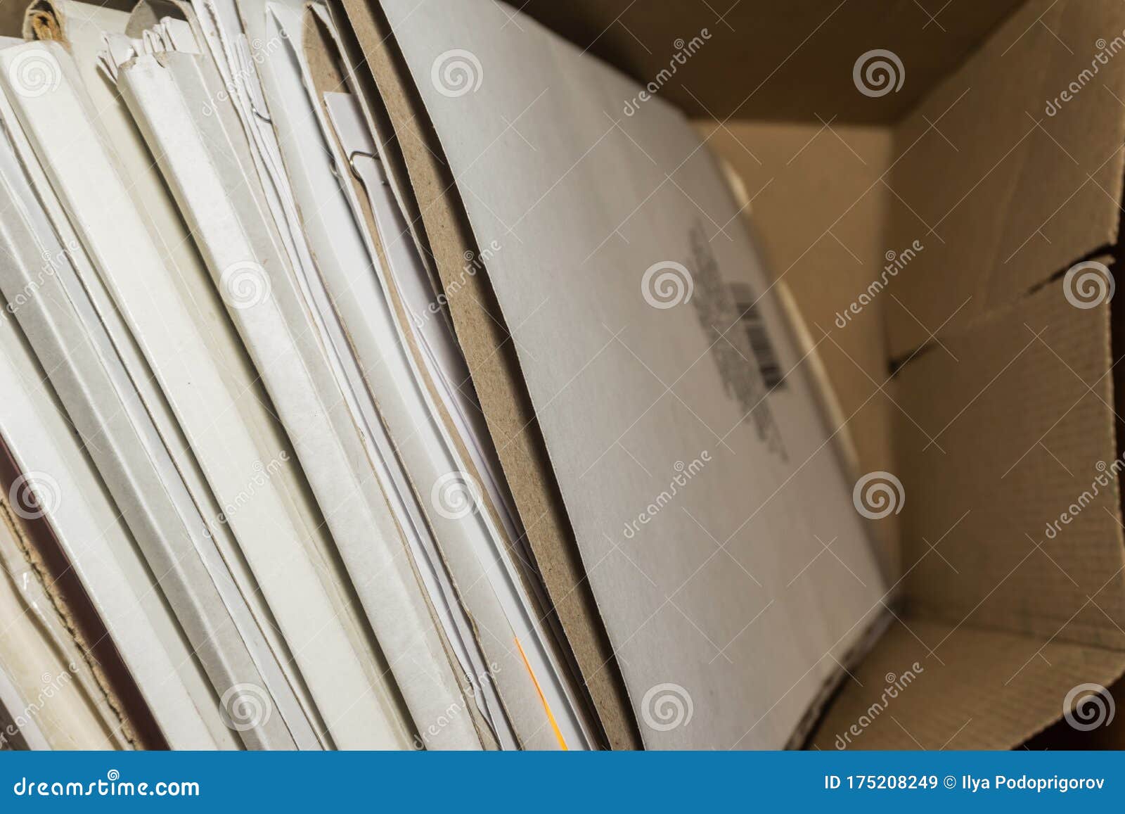 Paper Documents Stacked in Archive. Old Folders with Documents in the ...