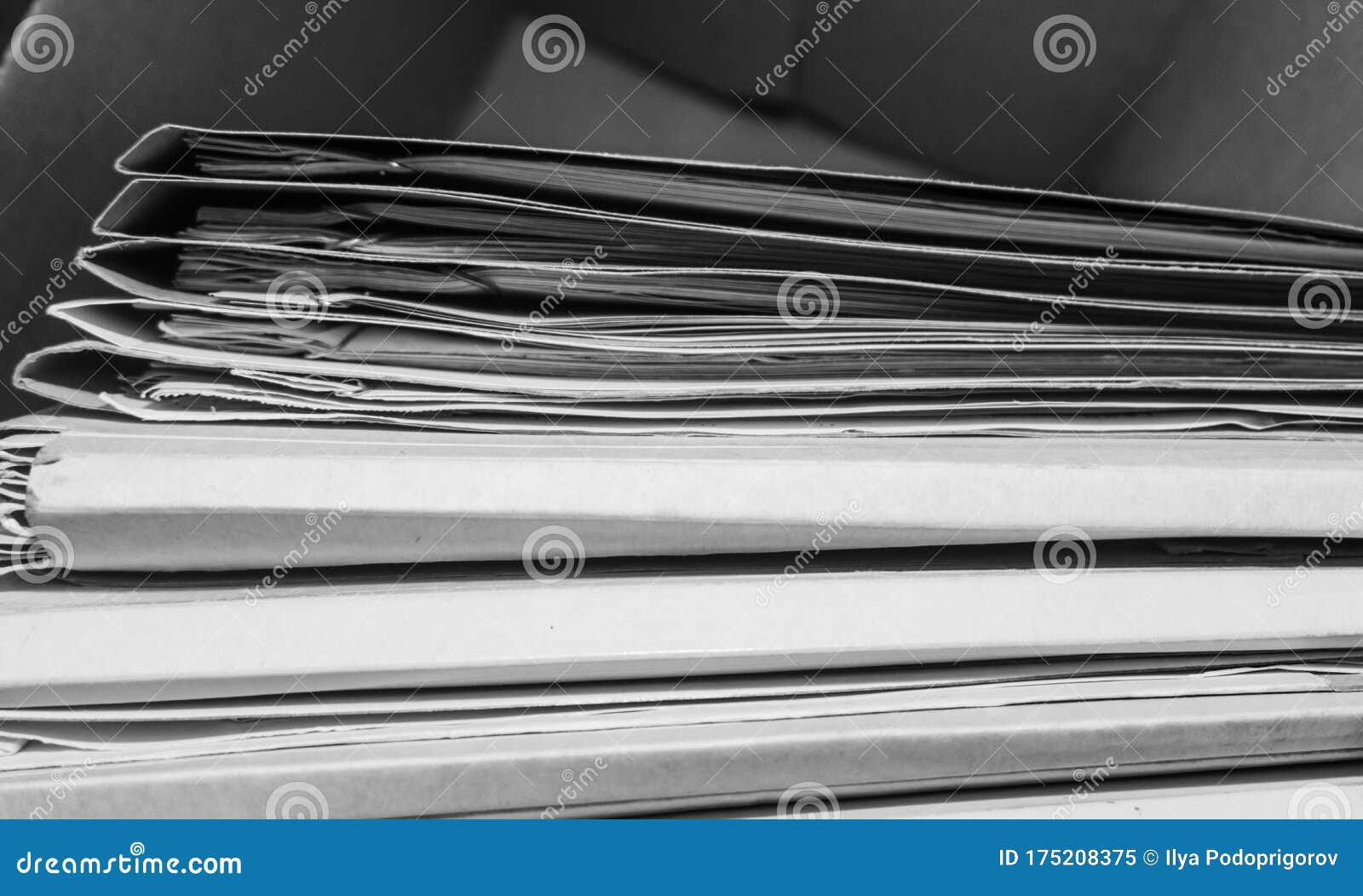 Paper Documents Stacked in Archive. Old Folders with Documents in the ...